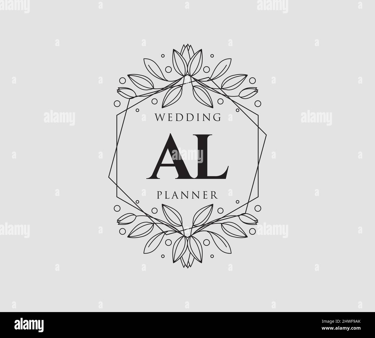 AL Initials letter Wedding monogram logos collection, hand drawn modern ...