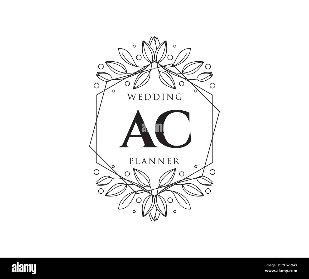 AC Initials letter Wedding monogram logos collection, hand drawn modern ...