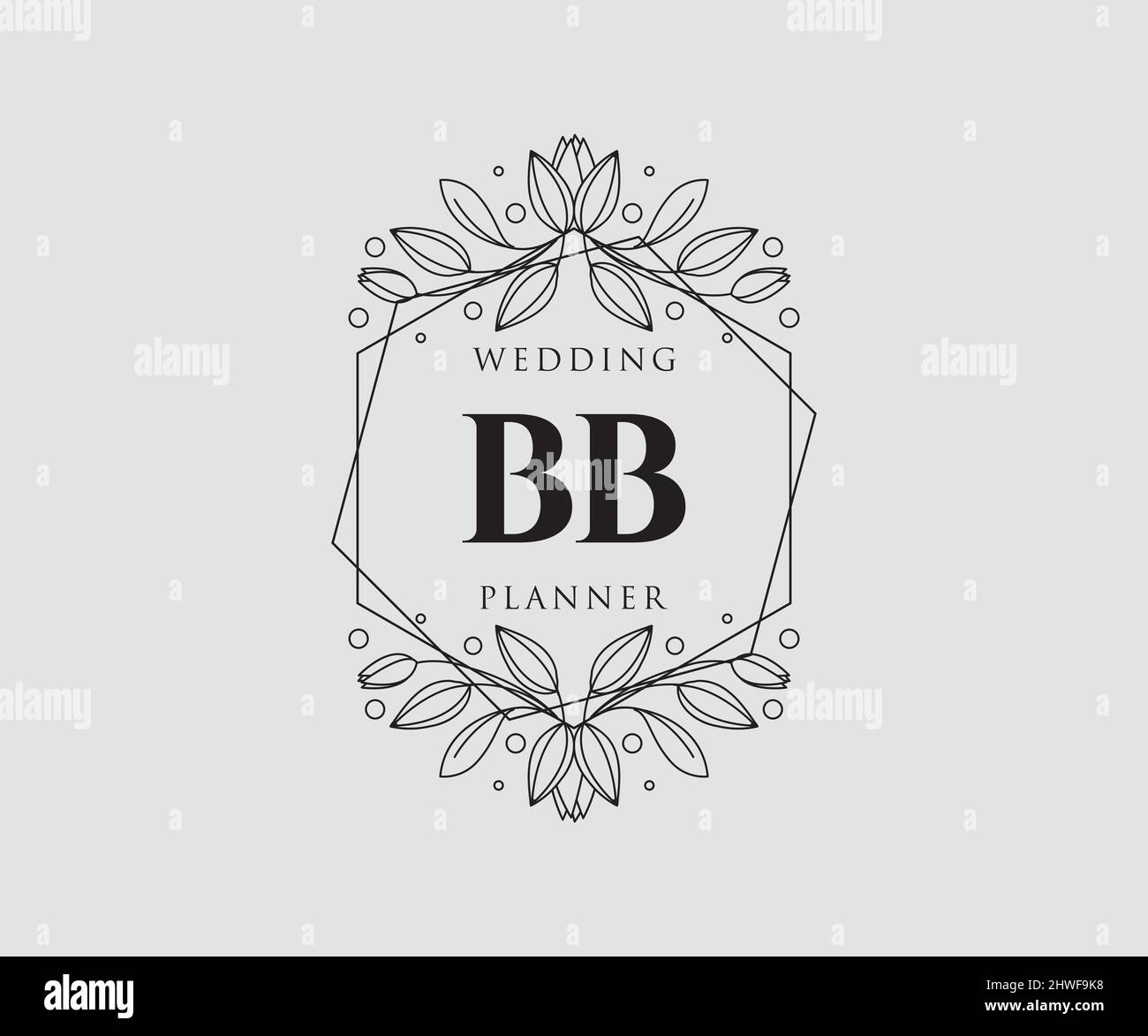 BB Initials letter Wedding monogram logos collection, hand drawn modern ...