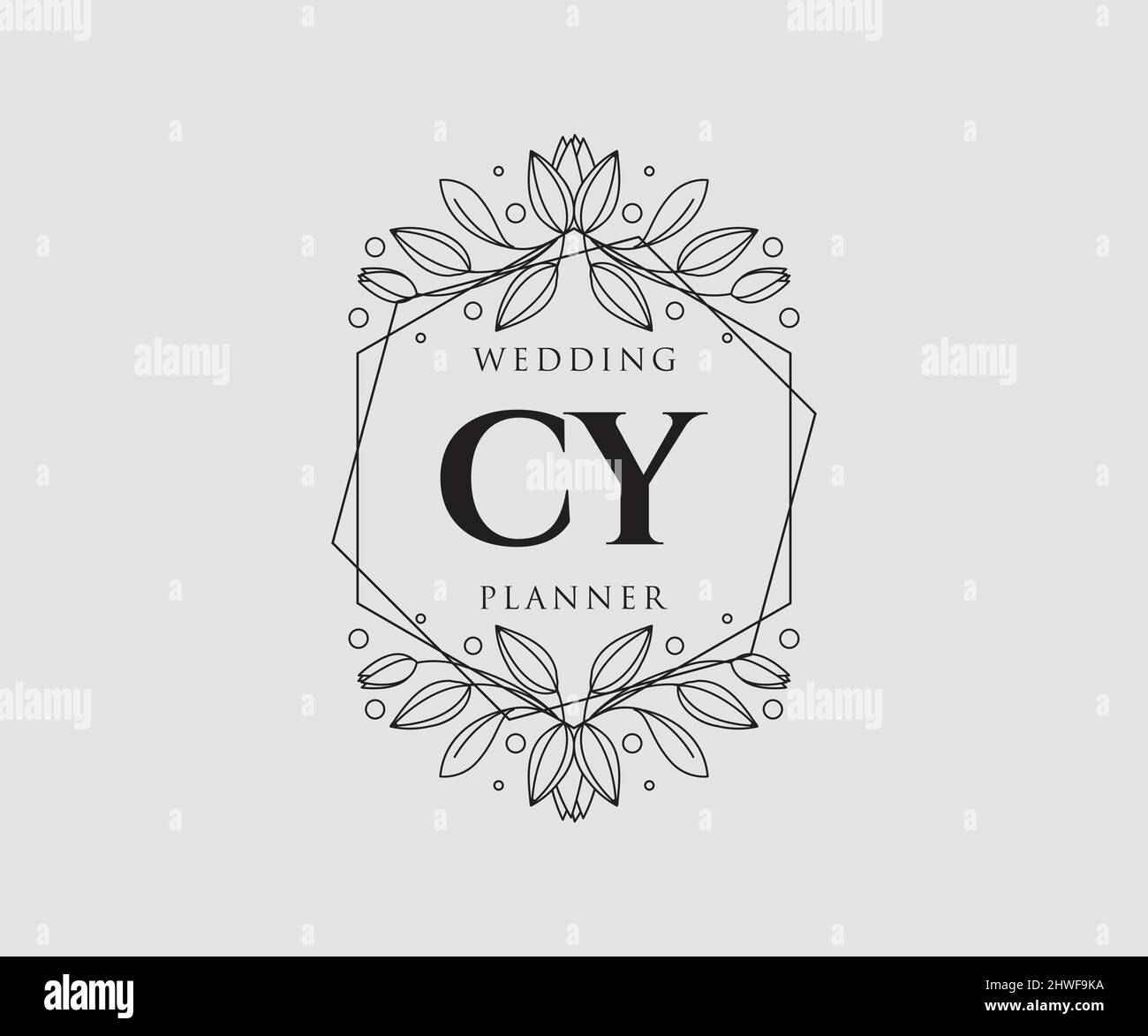 CY Initials letter Wedding monogram logos collection, hand drawn modern ...