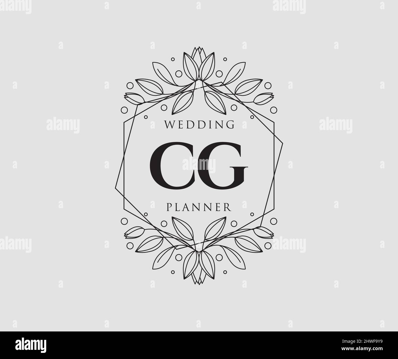 CG Initials letter Wedding monogram logos collection, hand drawn modern minimalistic and floral ...