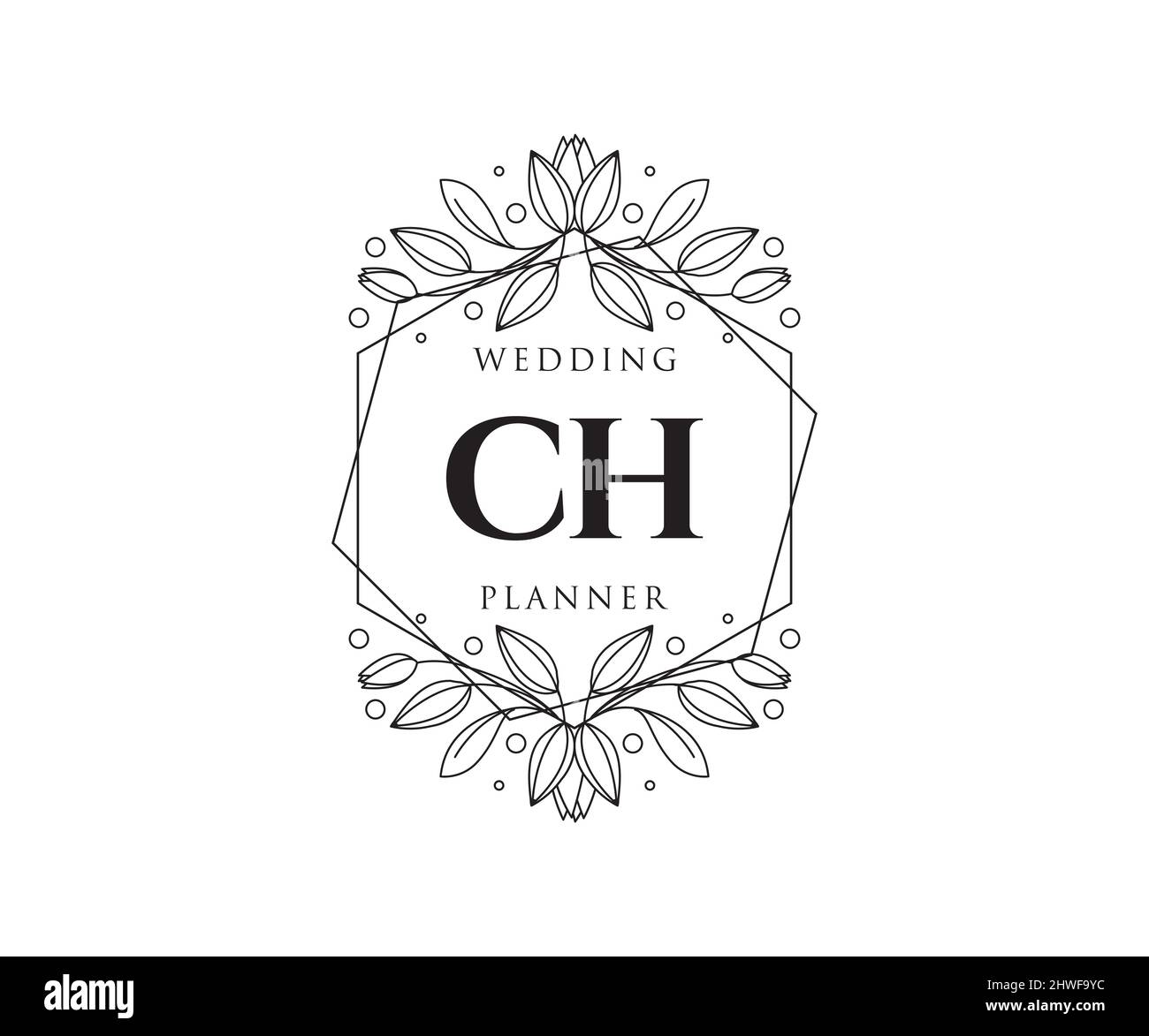 CH Initials letter Wedding monogram logos collection, hand drawn modern ...
