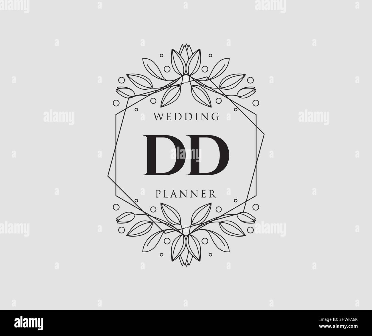DD Initials letter Wedding monogram logos collection, hand drawn modern ...