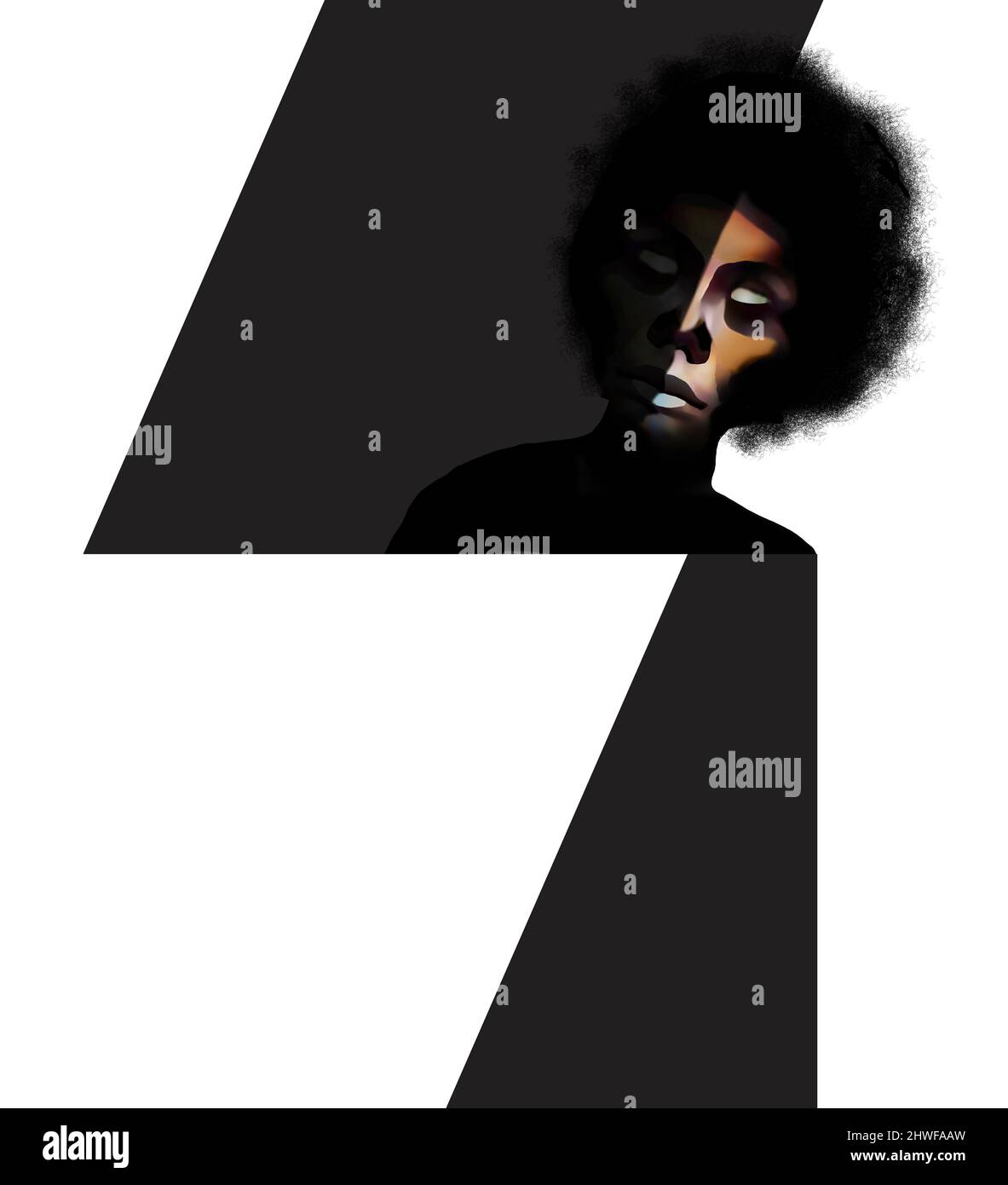 A middle aged African American woman is seen in dramatic and graphic ...