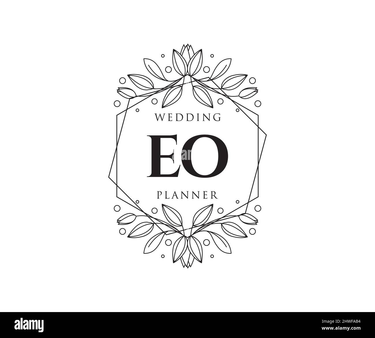 EO Initials letter Wedding monogram logos collection, hand drawn modern ...