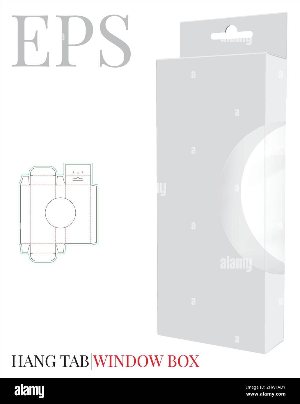Hang tab box template, Vector with die cut, laser cut layers. Hang tab ...