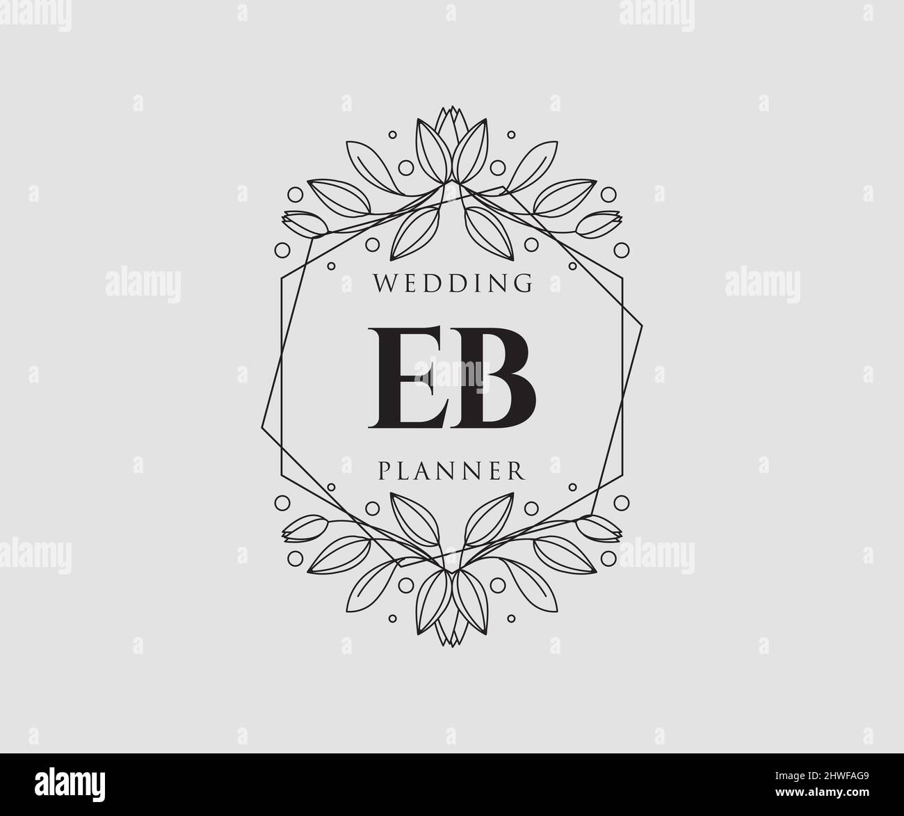 EB Initials letter Wedding monogram logos collection, hand drawn modern ...