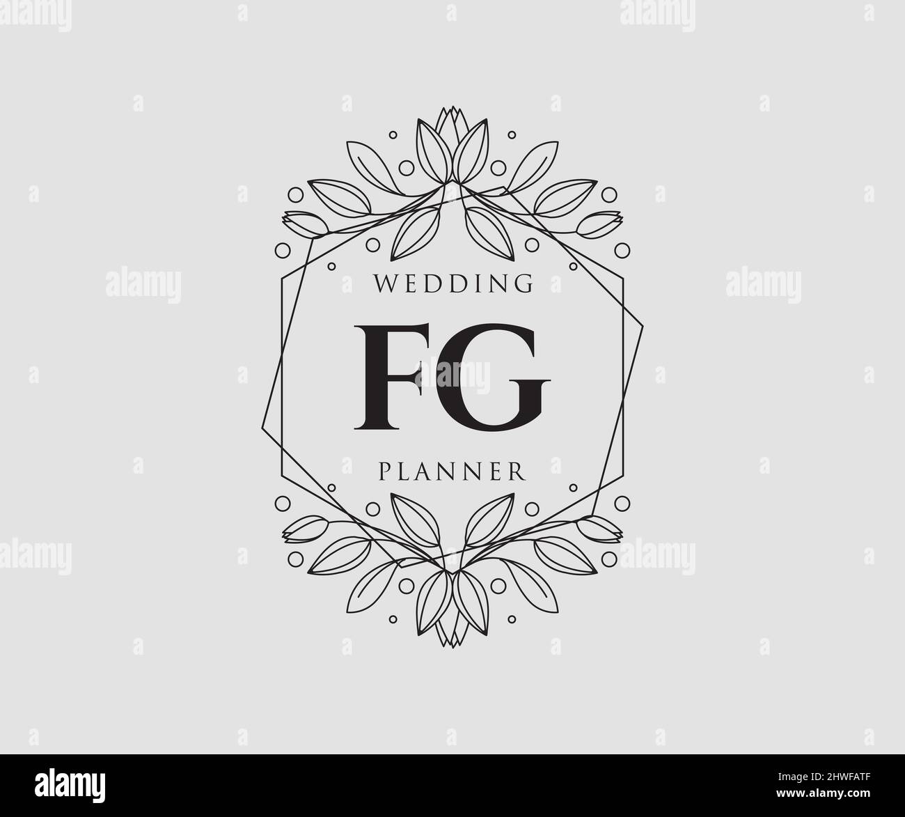 FG Initials letter Wedding monogram logos collection, hand drawn modern ...