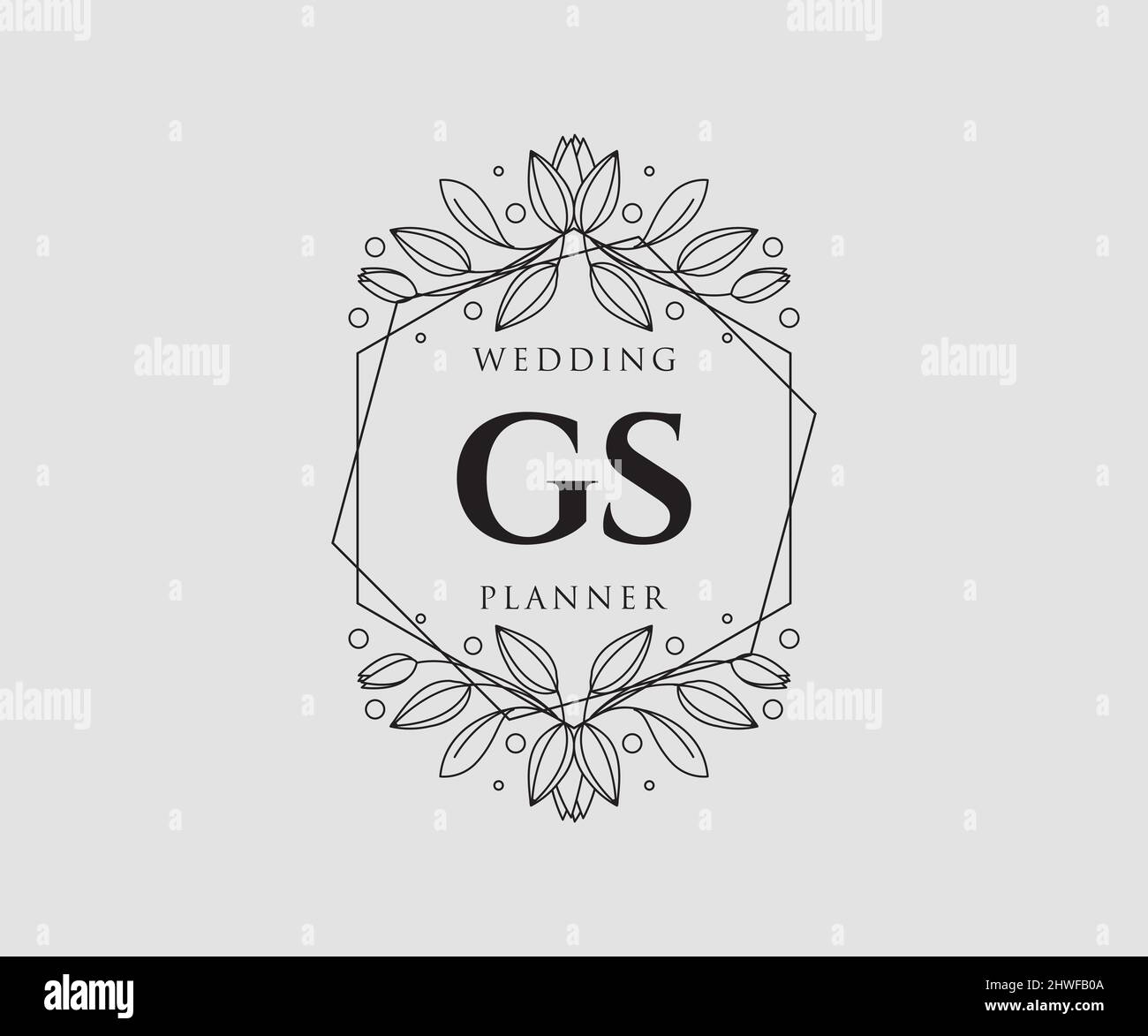 GS Initials letter Wedding monogram logos collection, hand drawn modern ...