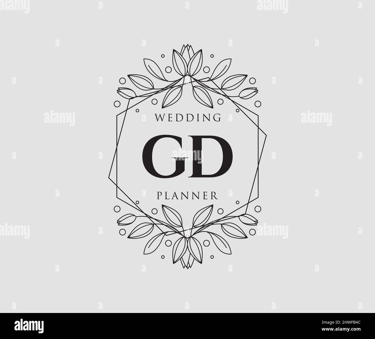 GD Initials letter Wedding monogram logos collection, hand drawn modern ...