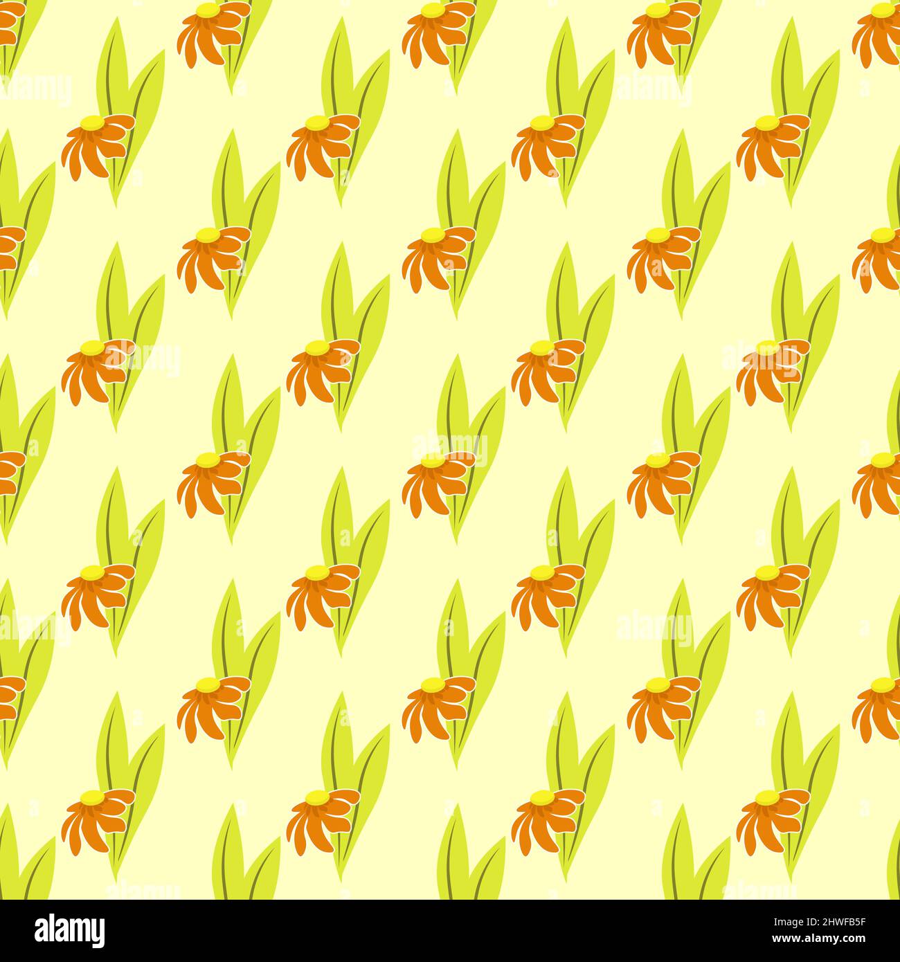 Patterns in orange flowers. Vector illustration. Floral spring ...