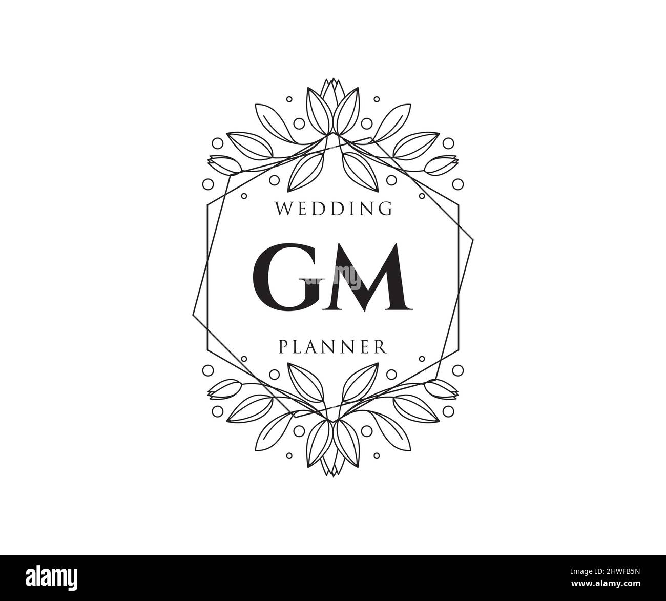 GM Initials letter Wedding monogram logos collection, hand drawn modern ...