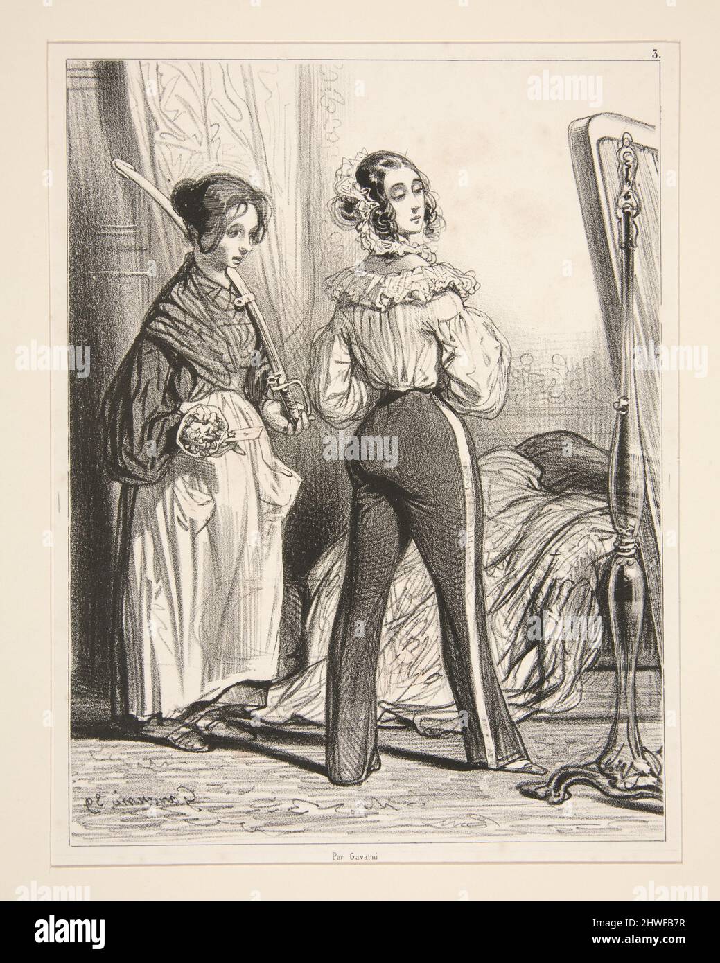 Voila Mr. Granger qui Apporte le Bancal de Madame. Artist: Paul Gavarni ...