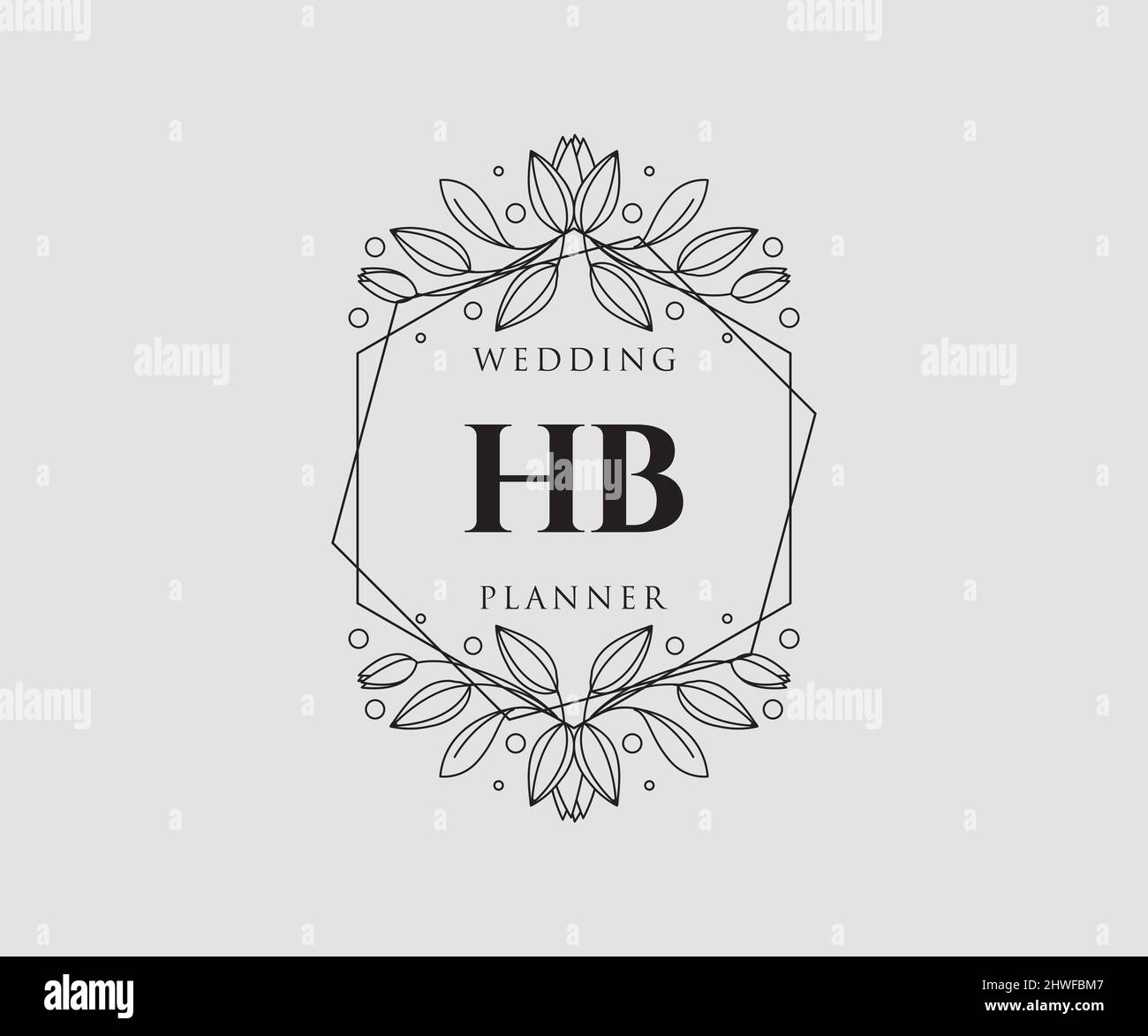 HB Initials letter Wedding monogram logos collection, hand drawn modern ...