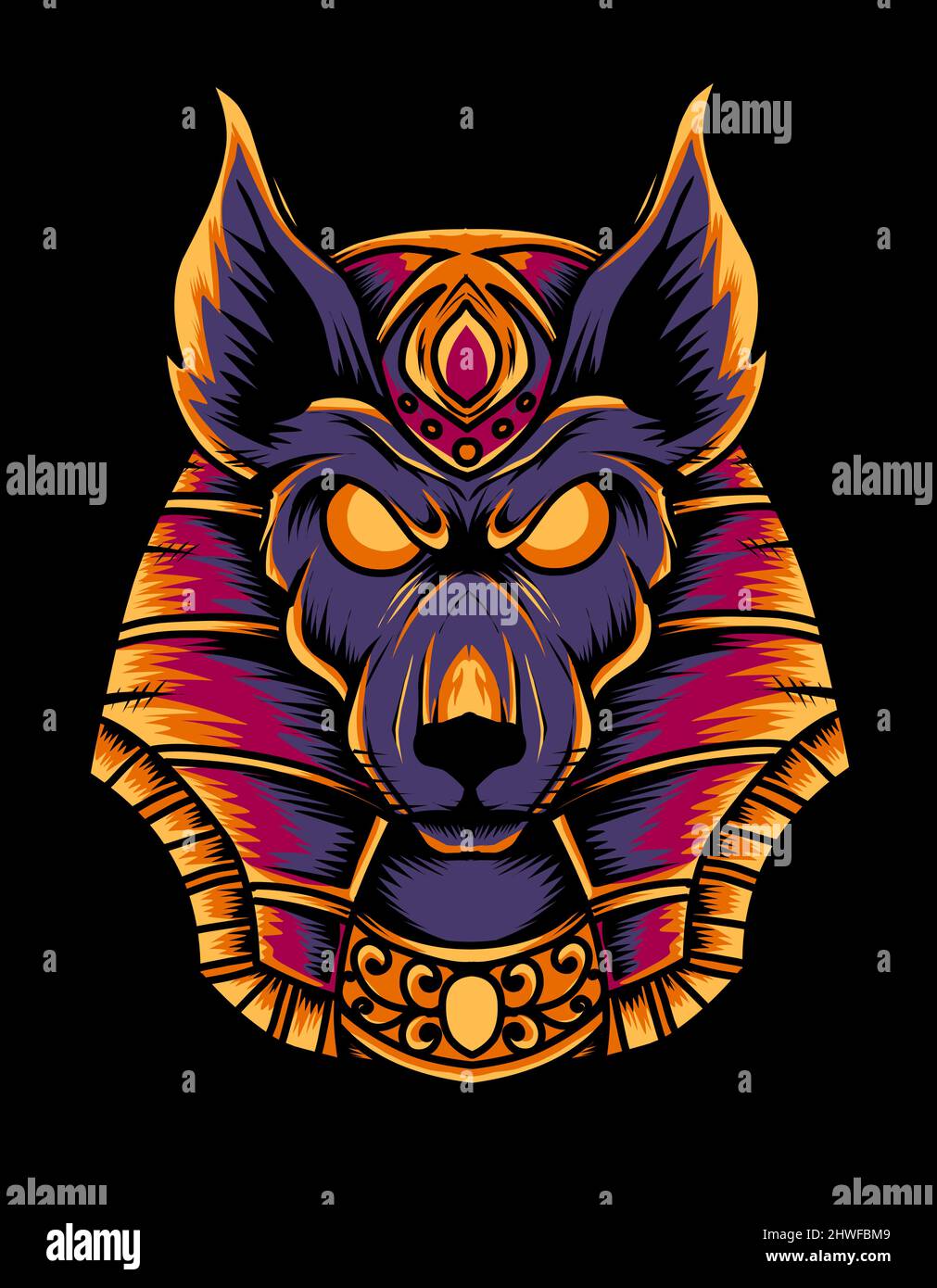 illustration vector isolated anubis head Stock Vector Image & Art - Alamy