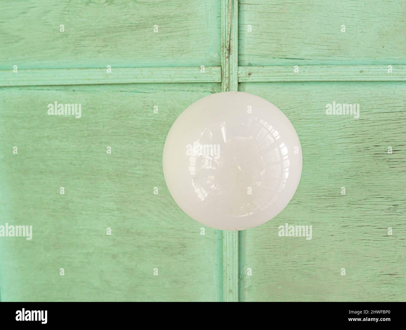 Old dusty celing light fixture in glass abat-jour, common Soviet decor ...