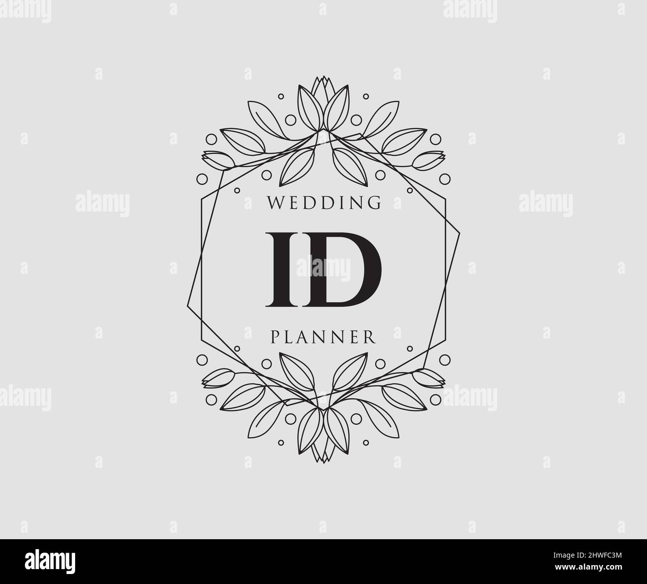 ID Initials letter Wedding monogram logos collection, hand drawn modern ...