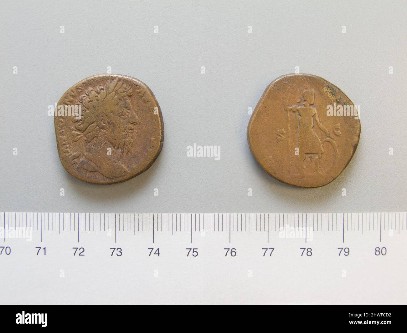 Sestertius of Marcus Aurelius, Emperor of Rome from Rome. Ruler: Marcus ...