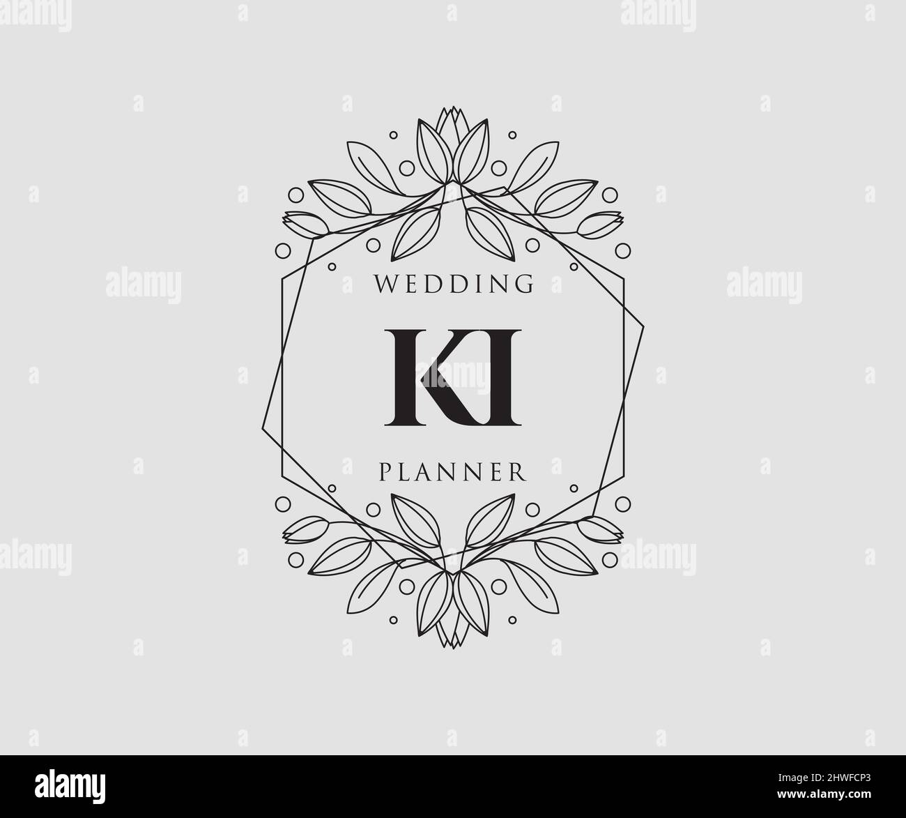 KI Initials letter Wedding monogram logos collection, hand drawn modern ...