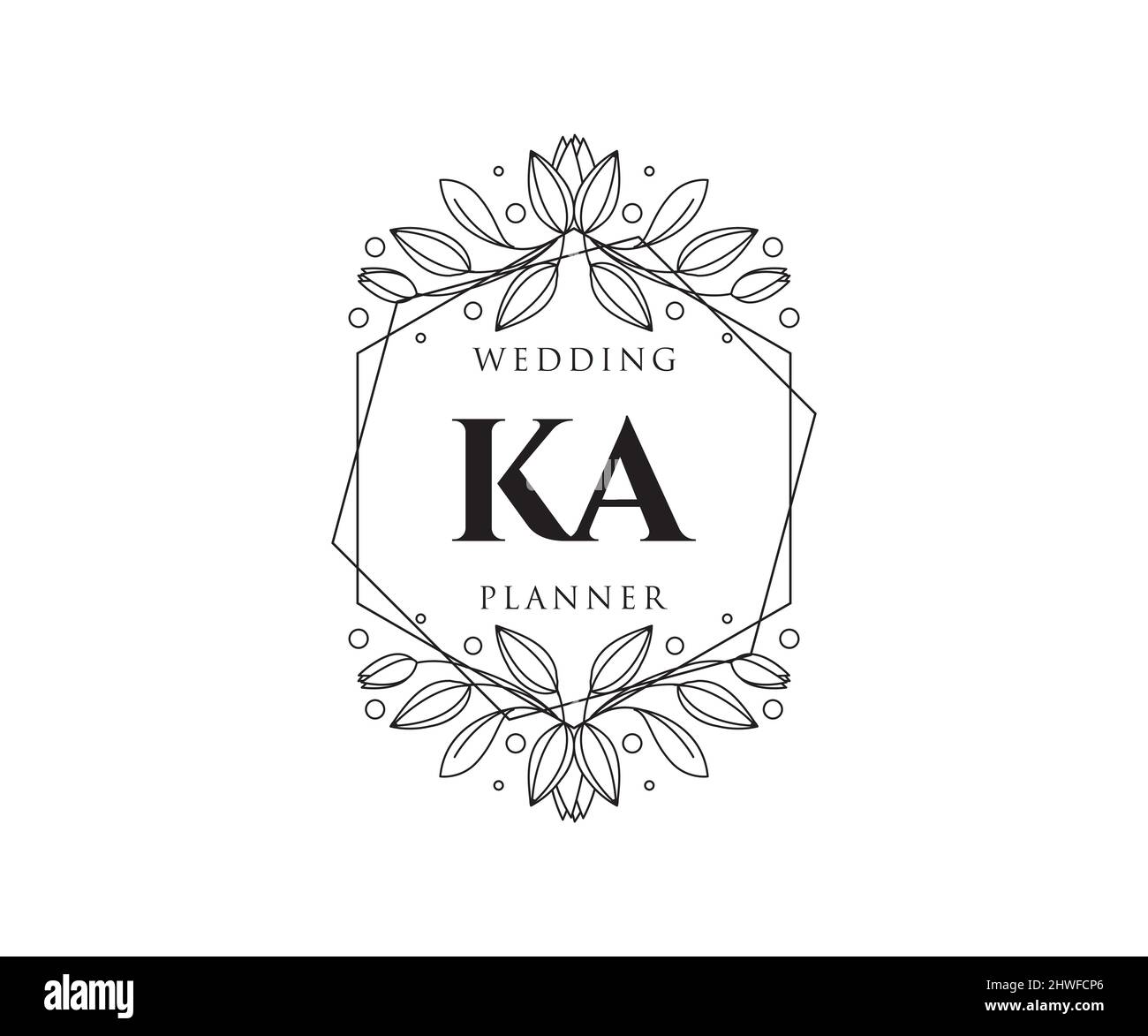 KA Initials letter Wedding monogram logos collection, hand drawn modern ...