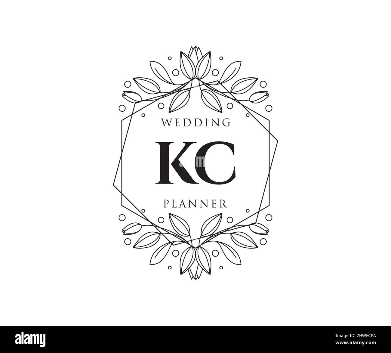 KC Initials letter Wedding monogram logos collection, hand drawn modern ...