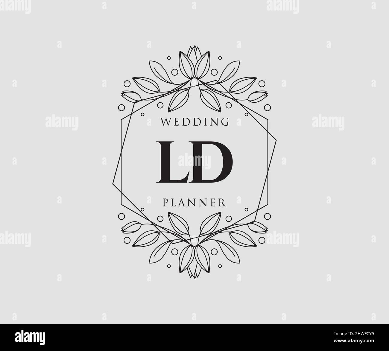 LD Initials letter Wedding monogram logos collection, hand drawn modern ...