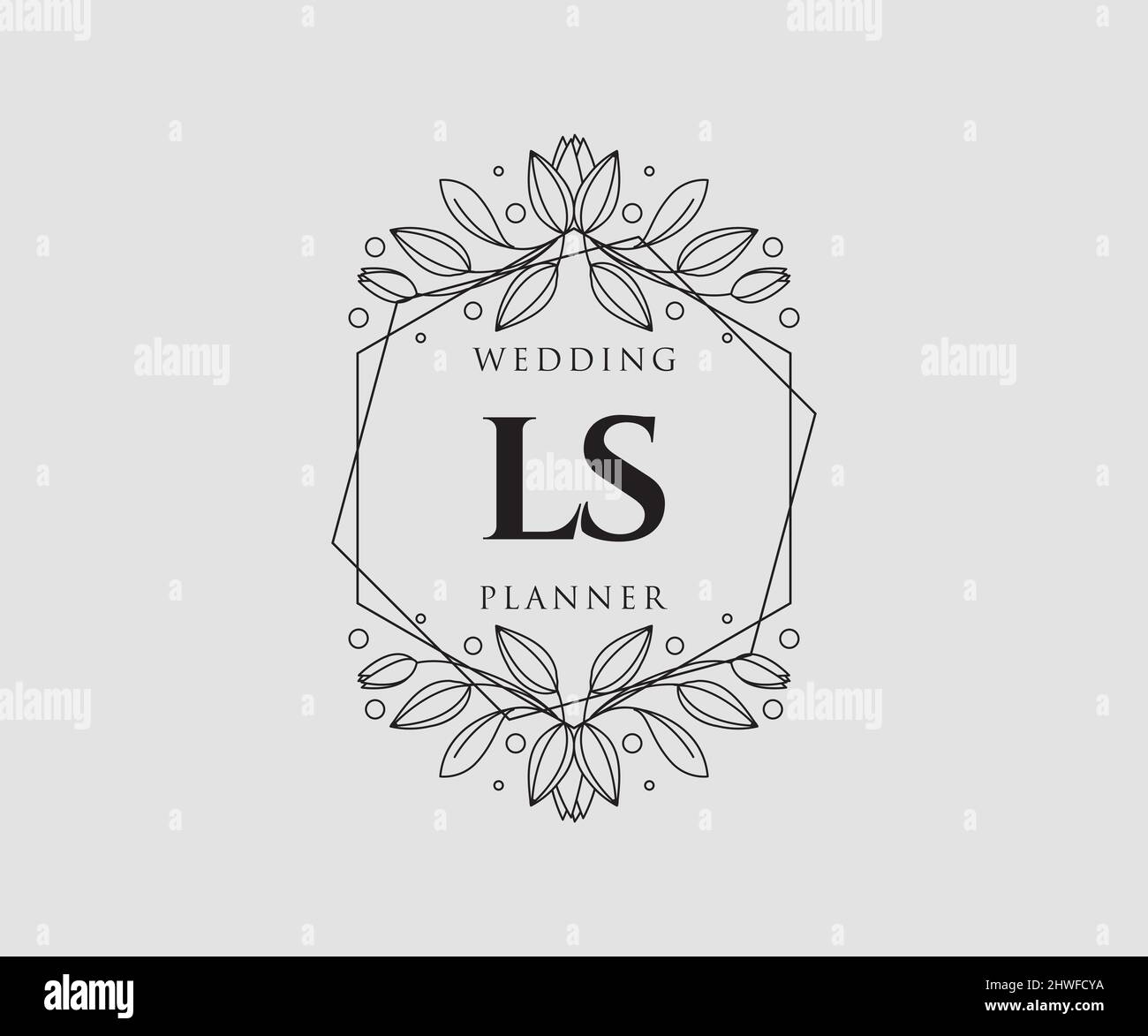 LS Initials letter Wedding monogram logos collection, hand drawn modern minimalistic and floral ...