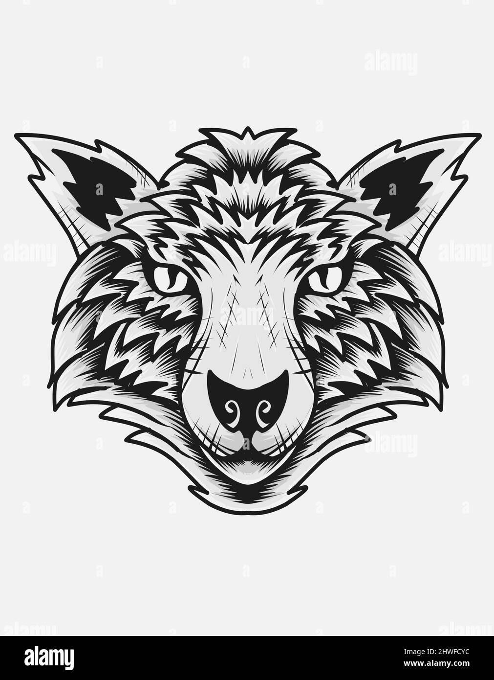 illustration vector monochrome wolf head Stock Vector Image & Art - Alamy