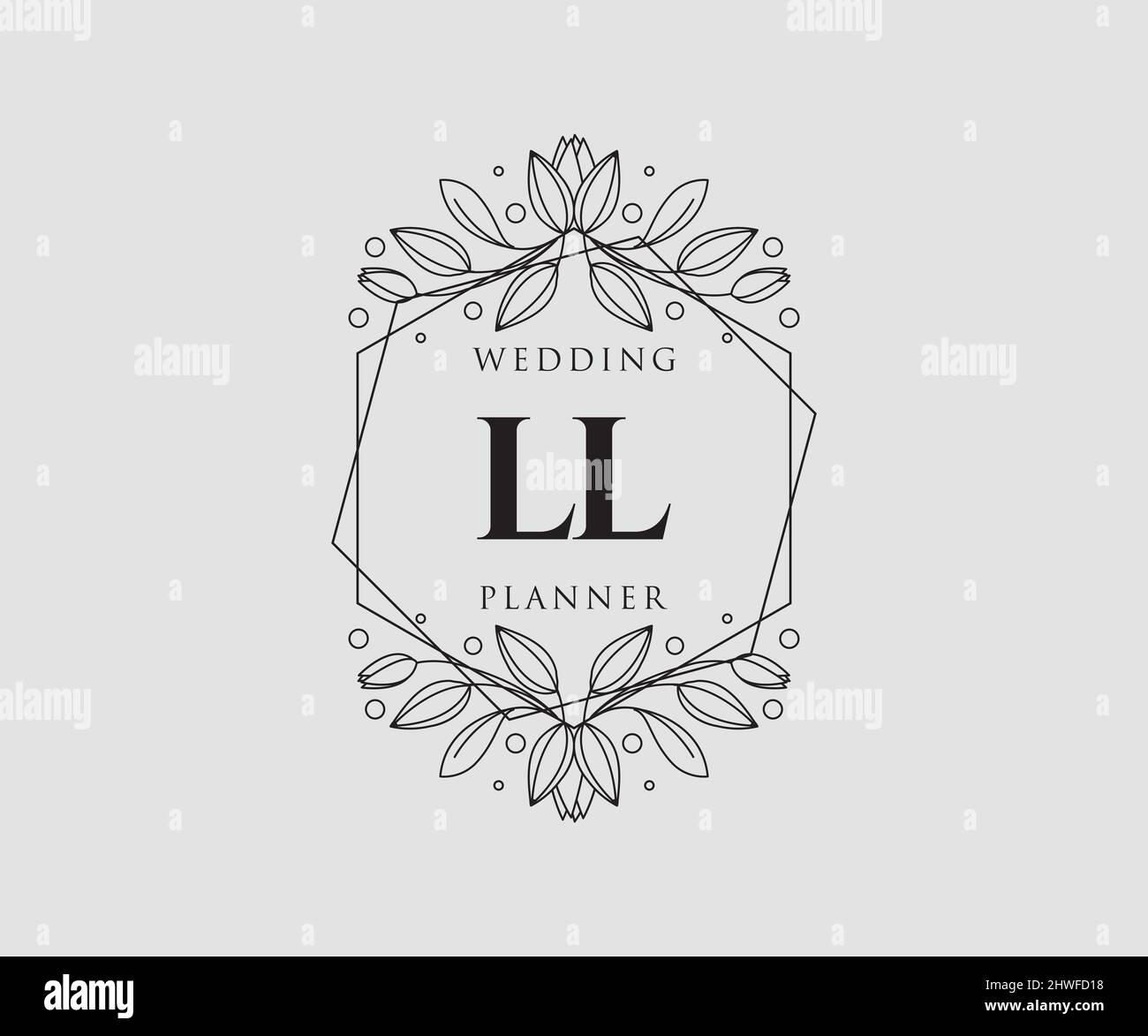 LL Initials letter Wedding monogram logos collection, hand drawn modern ...