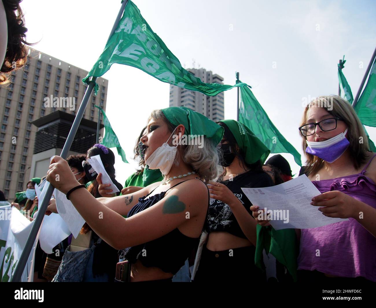 Lima, Peru. 05th Mar, 2022. Hundreds of women from feminist and ...
