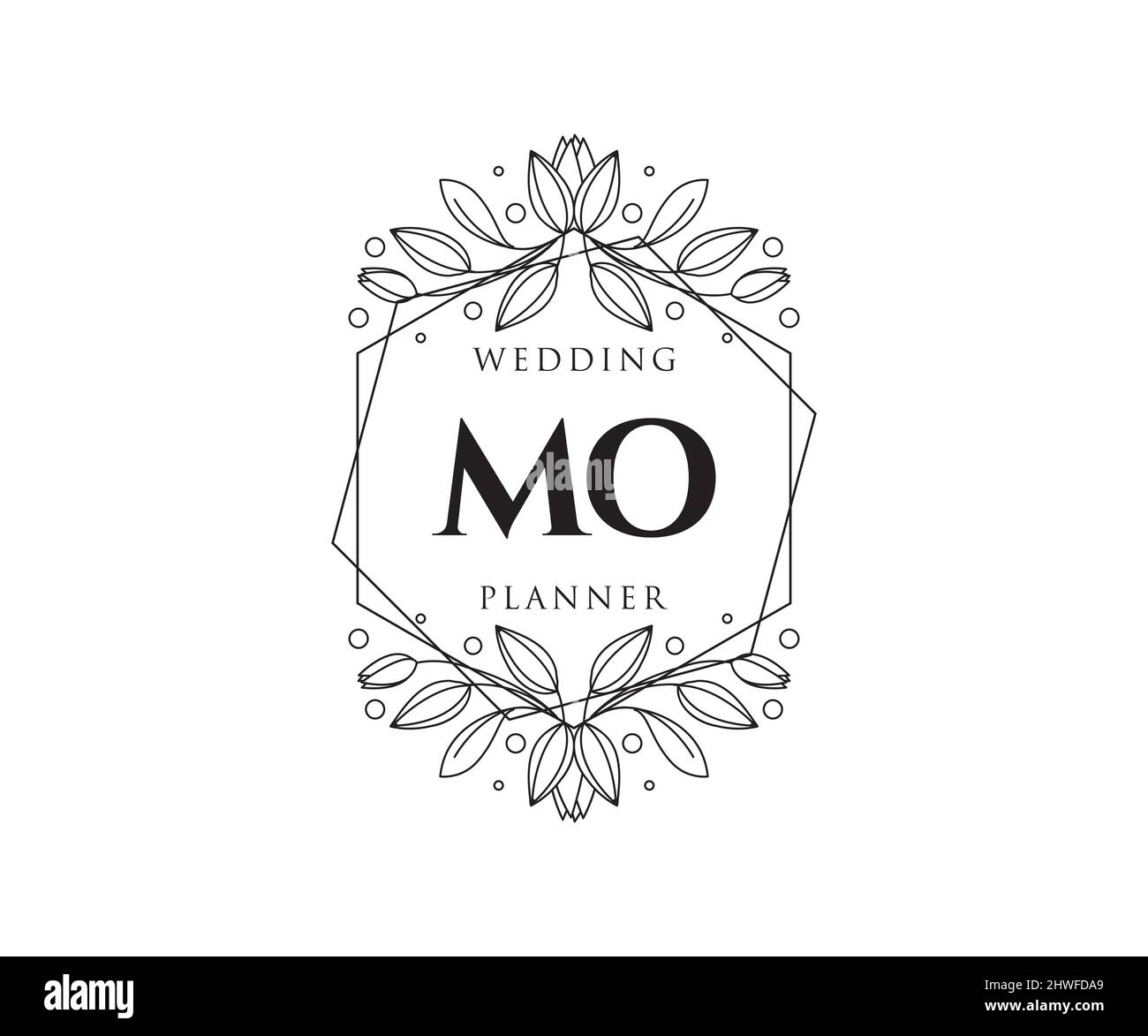 MO Initials letter Wedding monogram logos collection, hand drawn modern ...