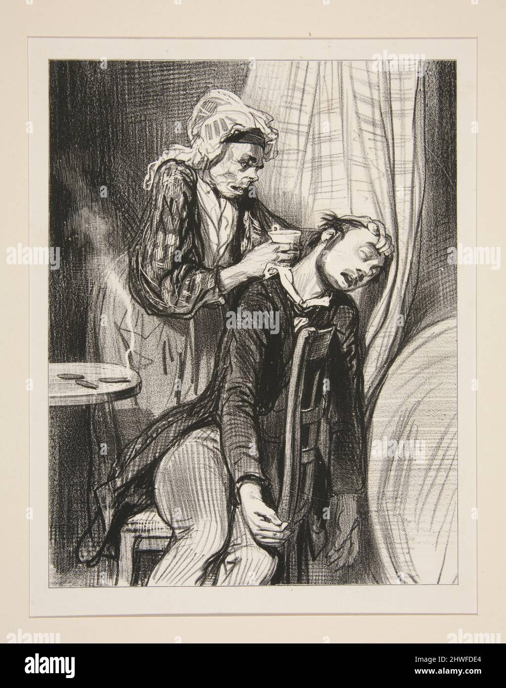 Alcibiade Cliquet a voulu fumer.. Artist: Paul Gavarni, French, 1804 ...