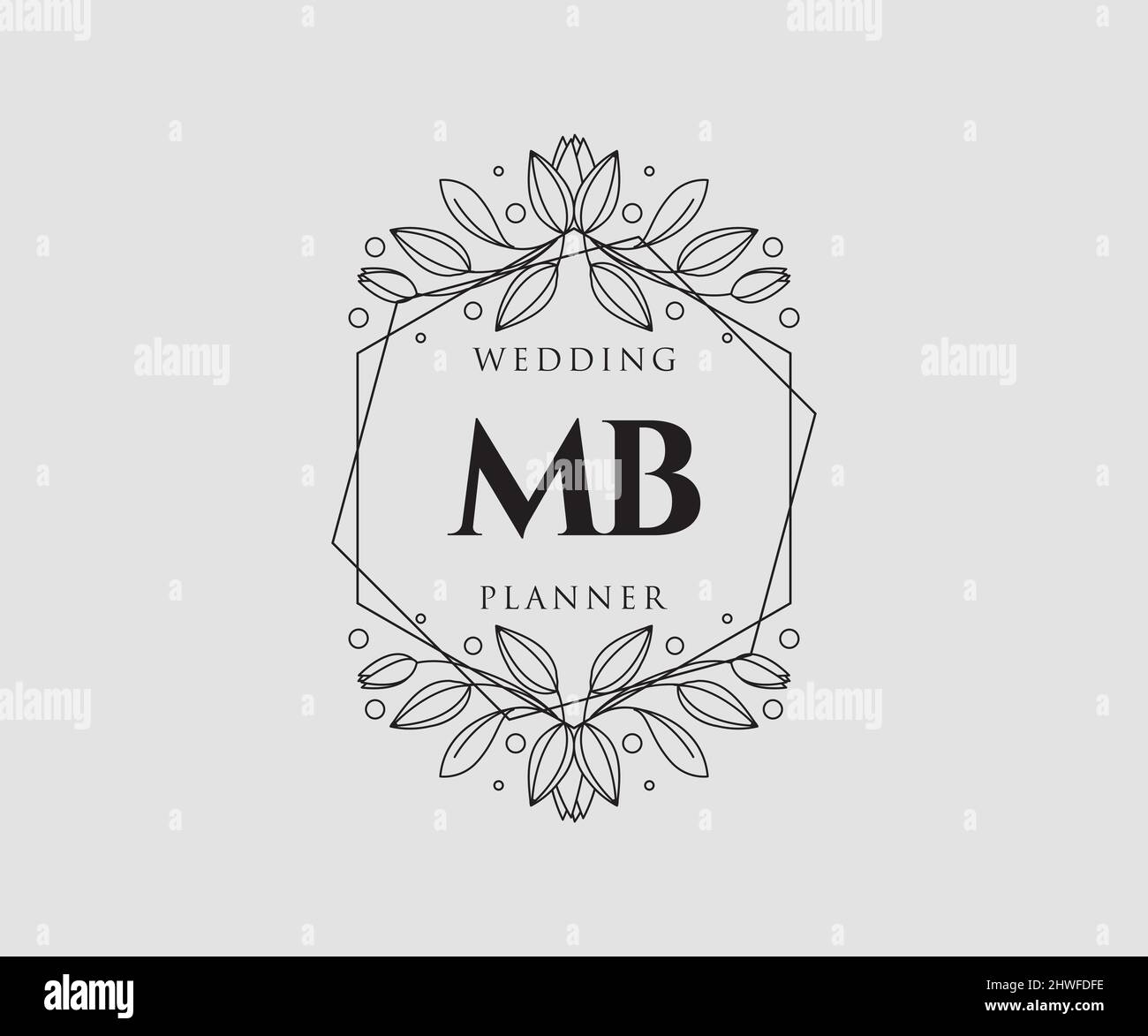 MB Initials letter Wedding monogram logos collection, hand drawn modern minimalistic and floral ...