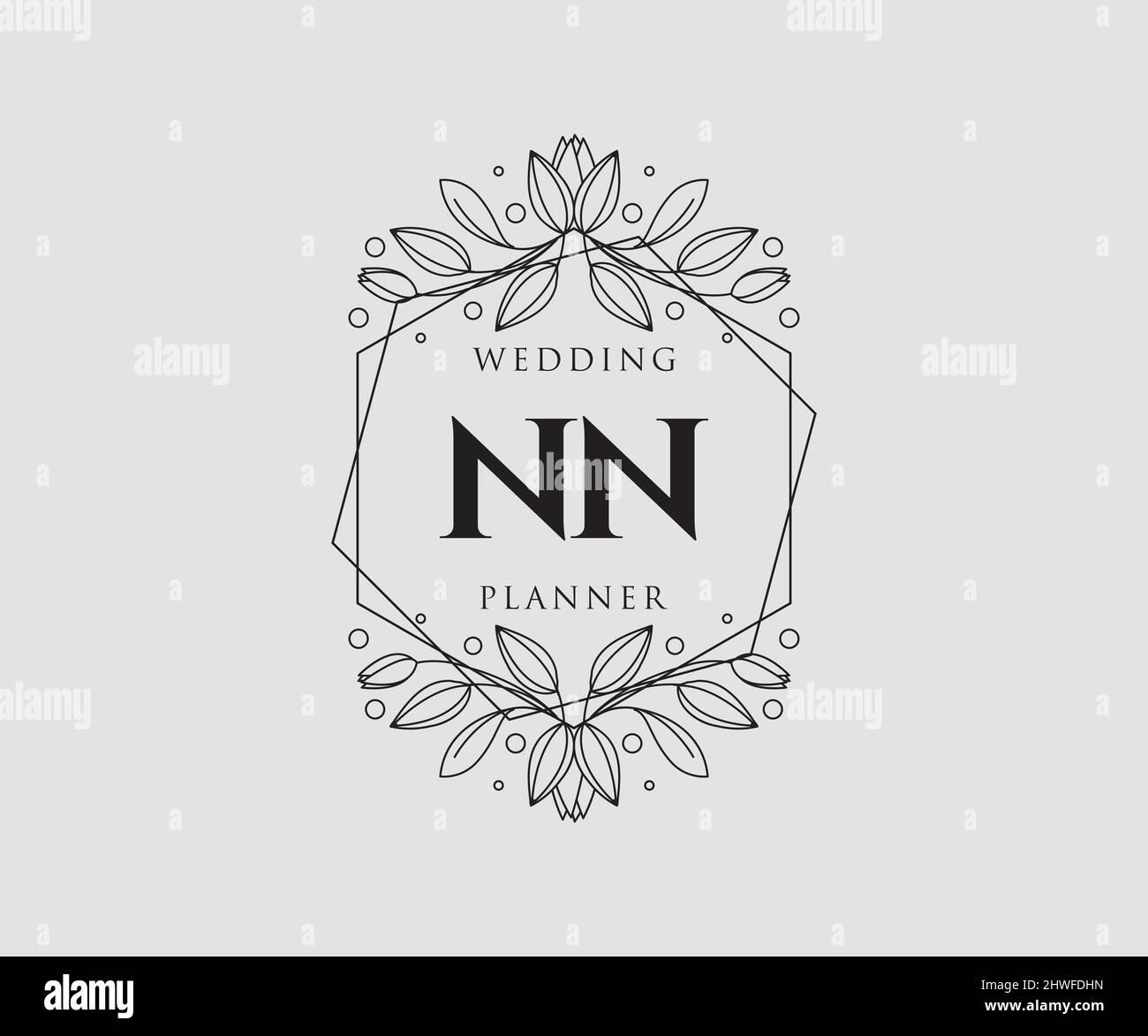 NN Initials letter Wedding monogram logos collection, hand drawn modern ...