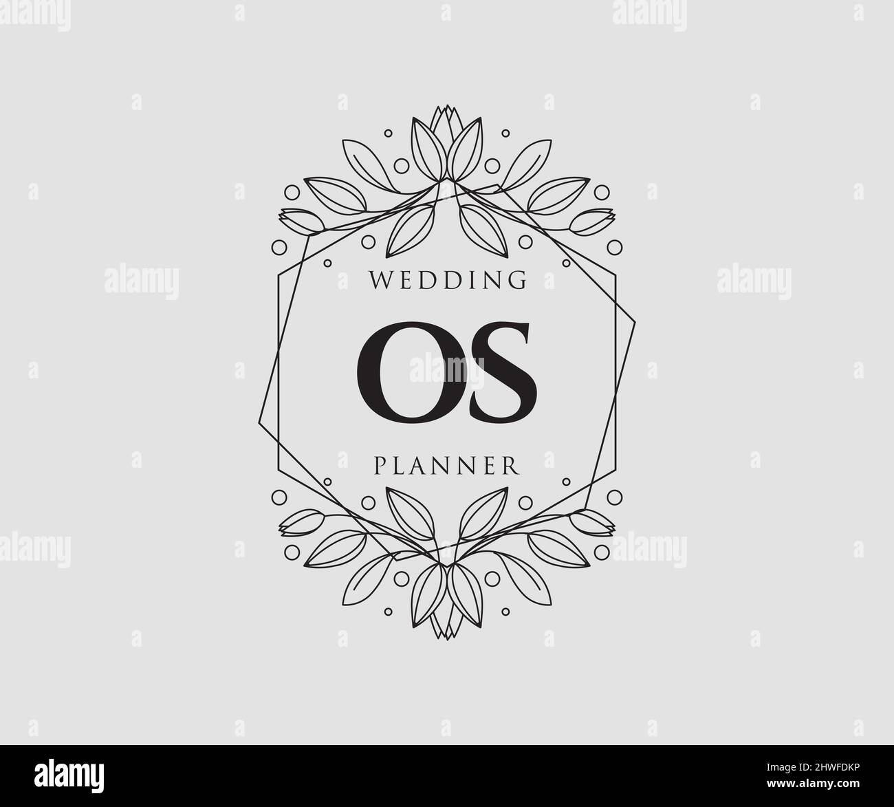 OS Initials letter Wedding monogram logos collection, hand drawn modern ...