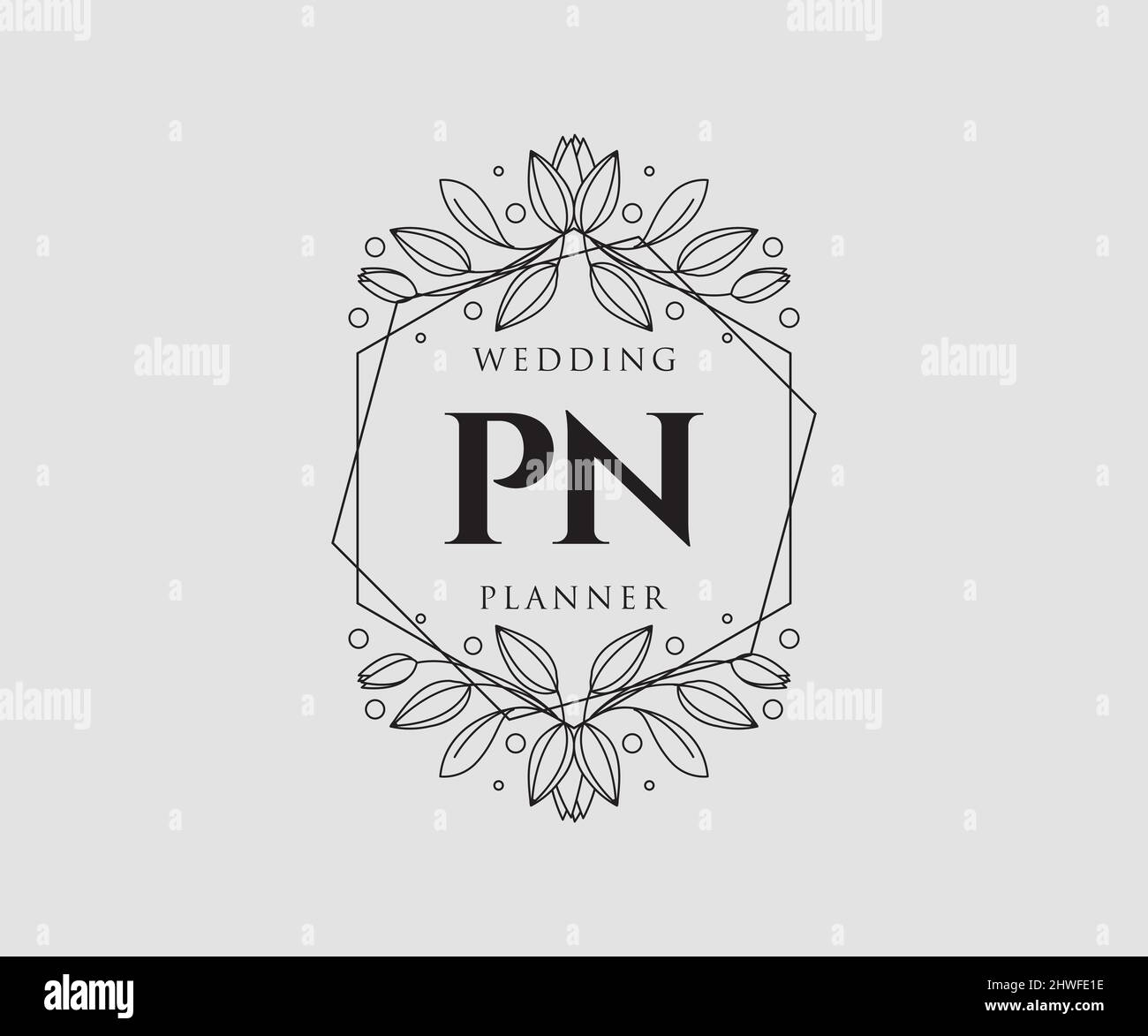 PN Initials letter Wedding monogram logos collection, hand drawn modern ...