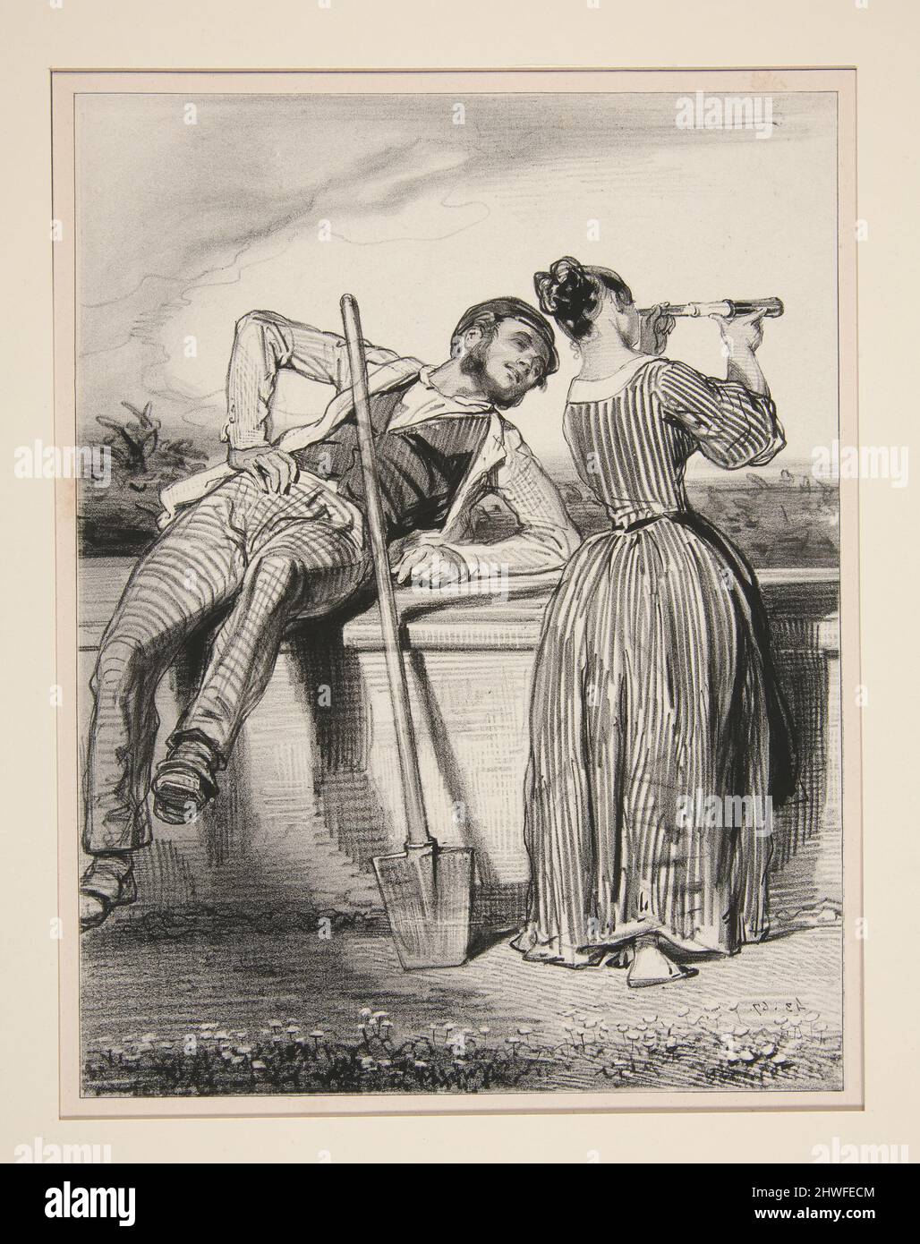 La voisine a sa robe a gros boutons…. Artist: Paul Gavarni, French ...