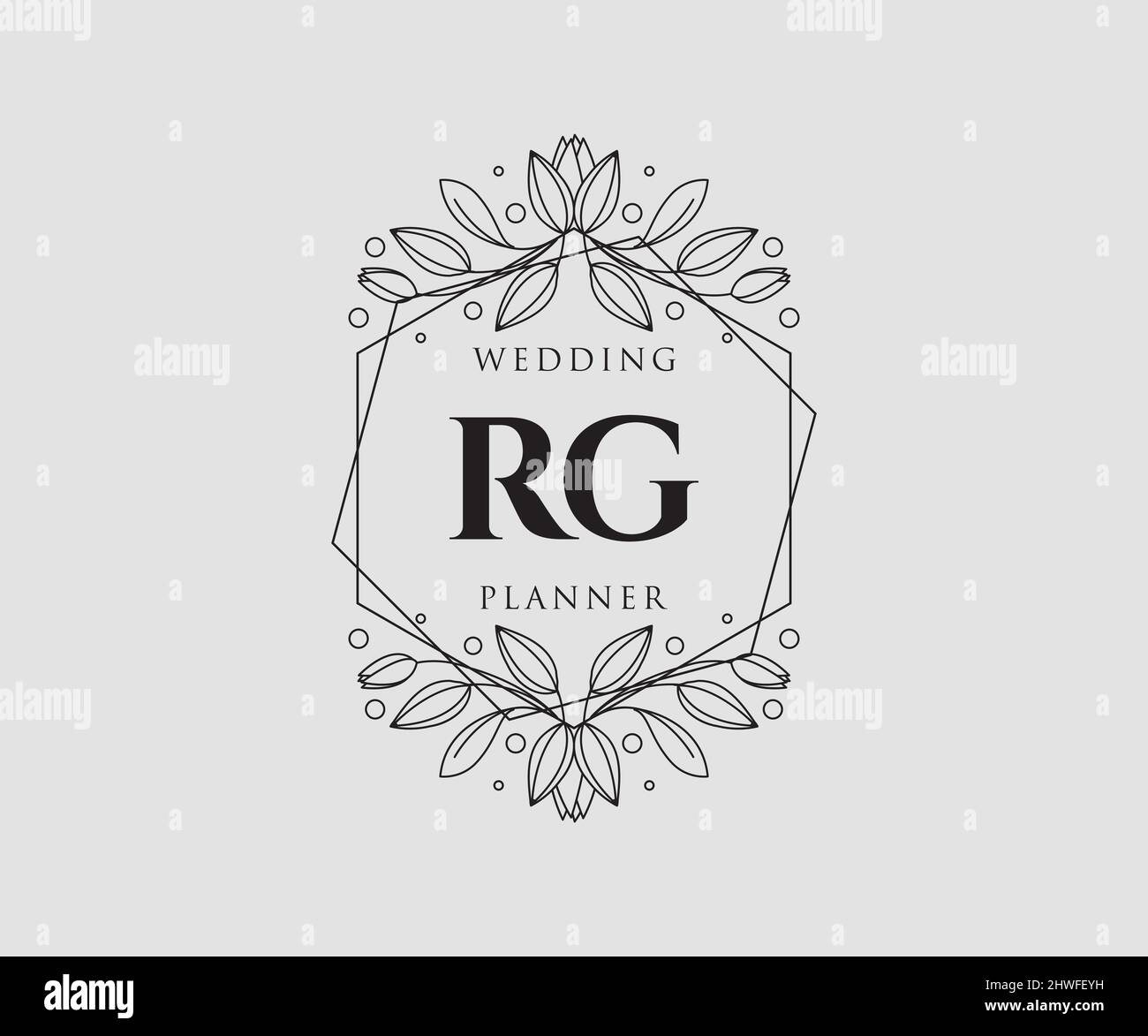 RG Initials letter Wedding monogram logos collection, hand drawn modern ...