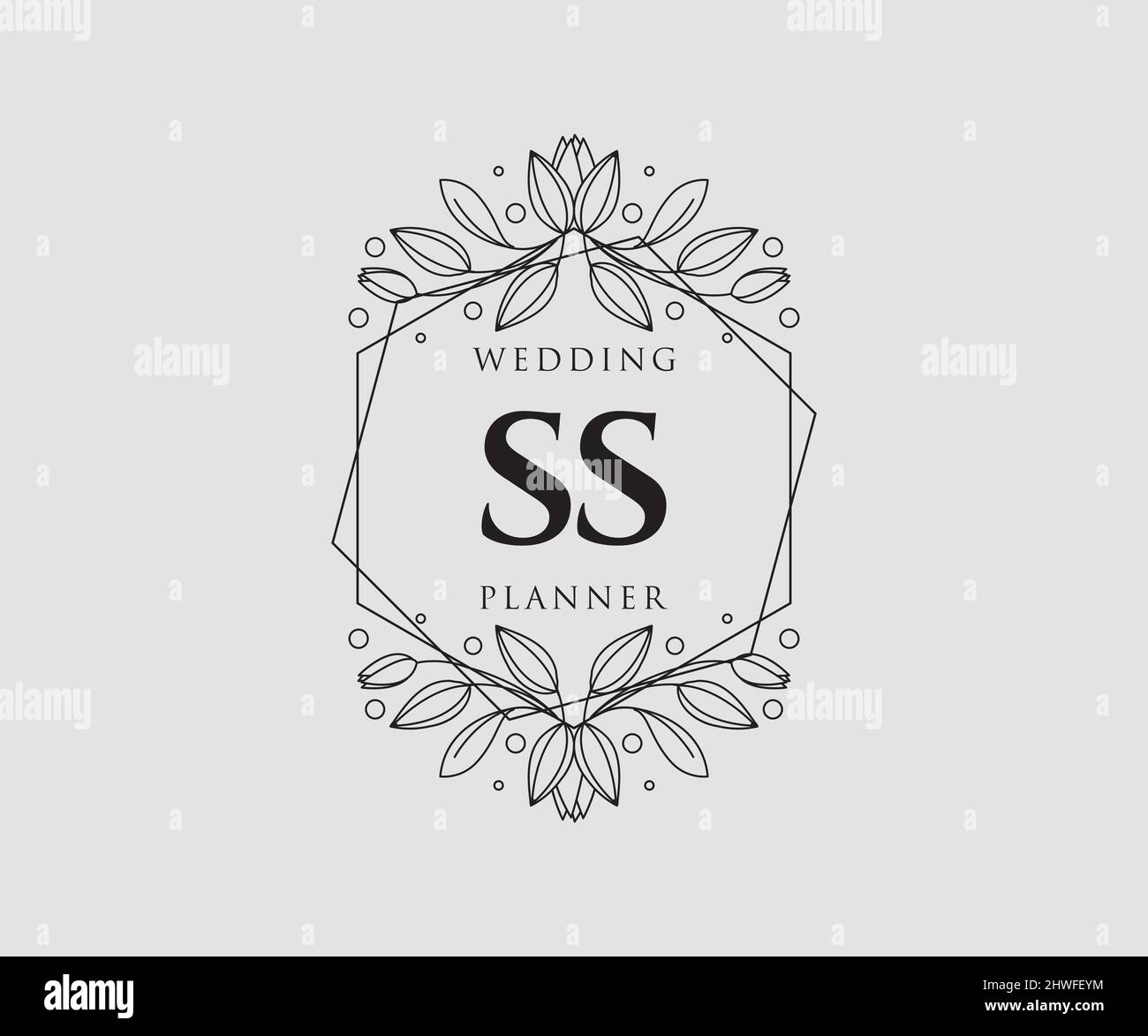SS Initials letter Wedding monogram logos collection, hand drawn modern ...