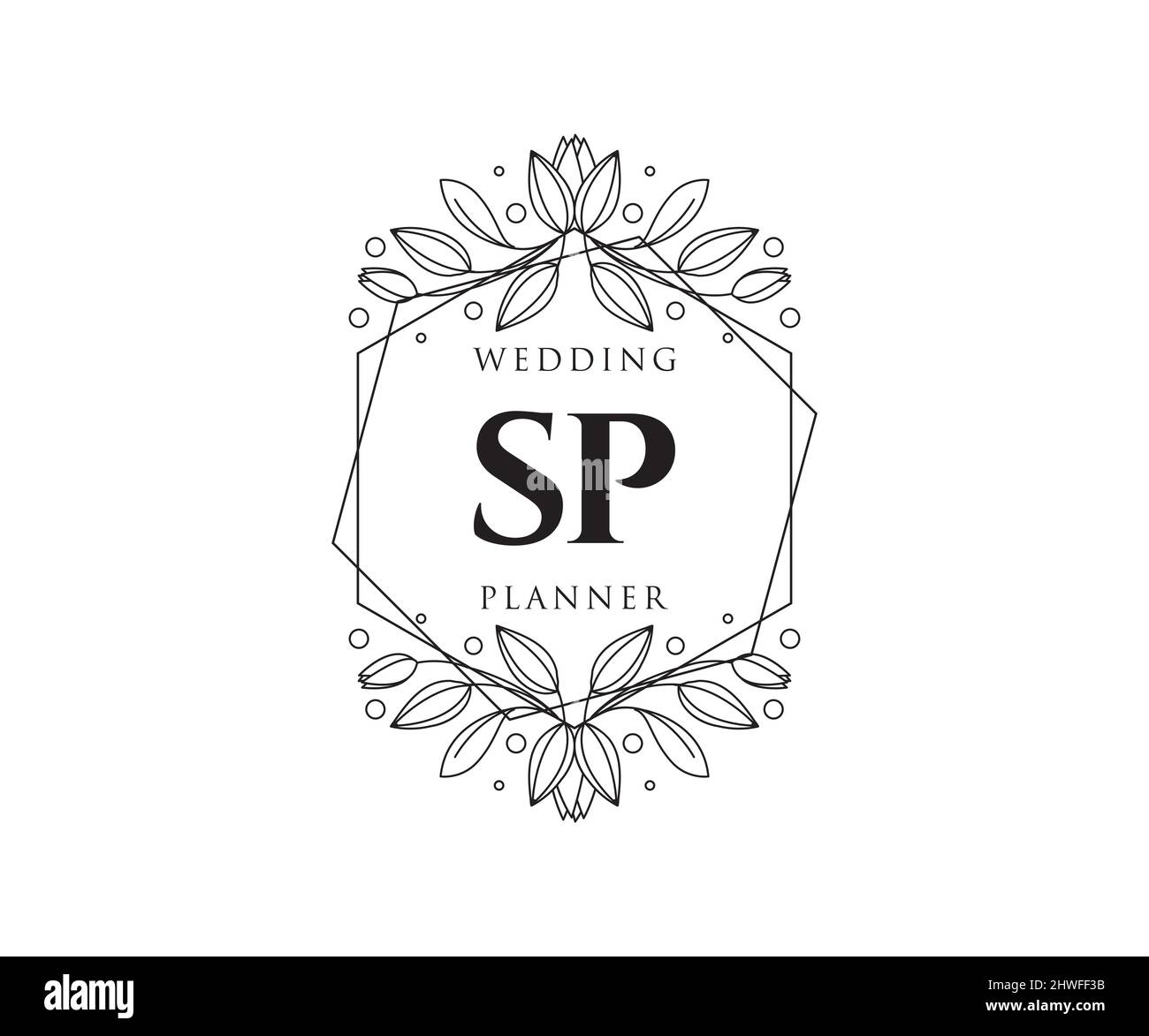 SP Initials letter Wedding monogram logos collection, hand drawn modern ...