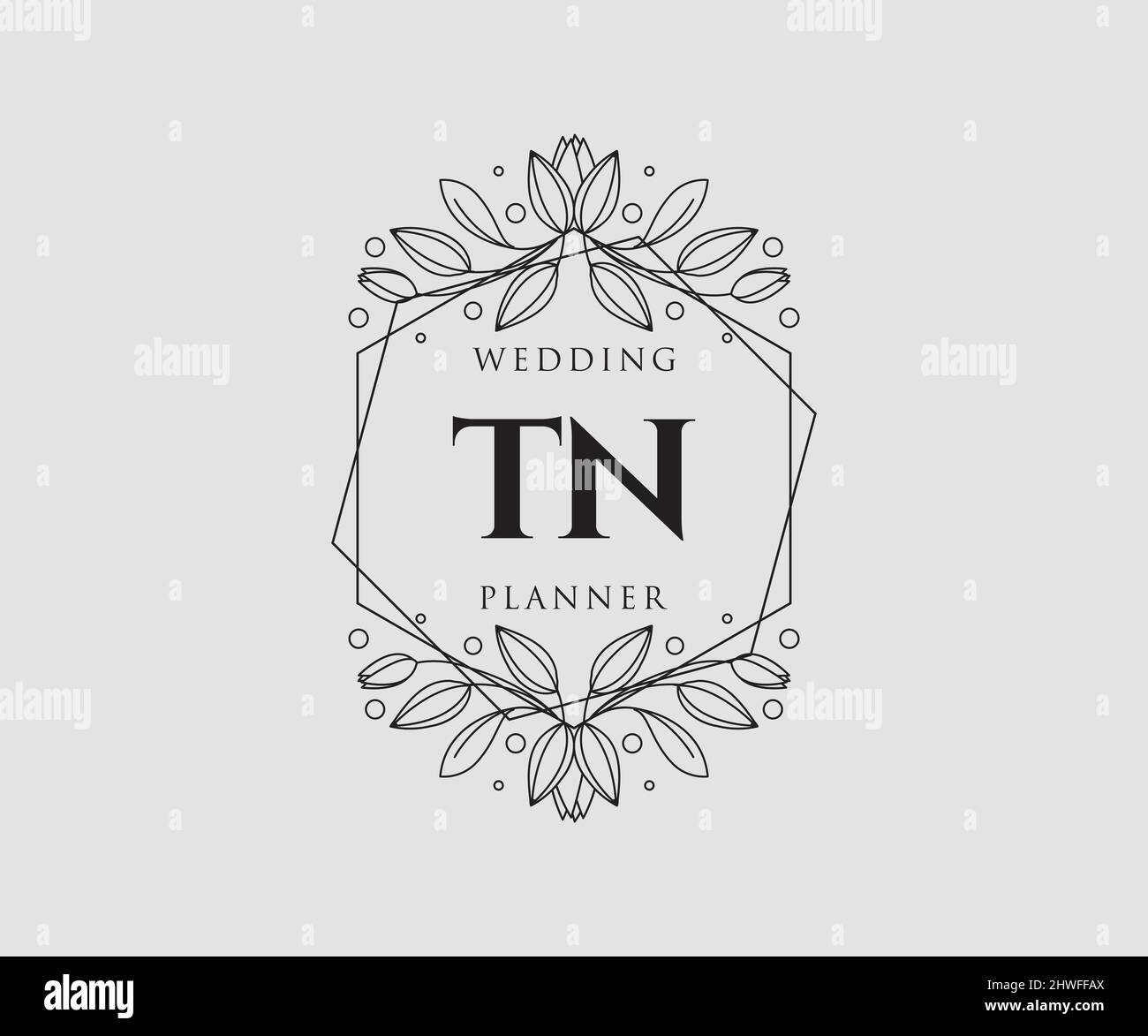 TN Initials letter Wedding monogram logos collection, hand drawn modern ...