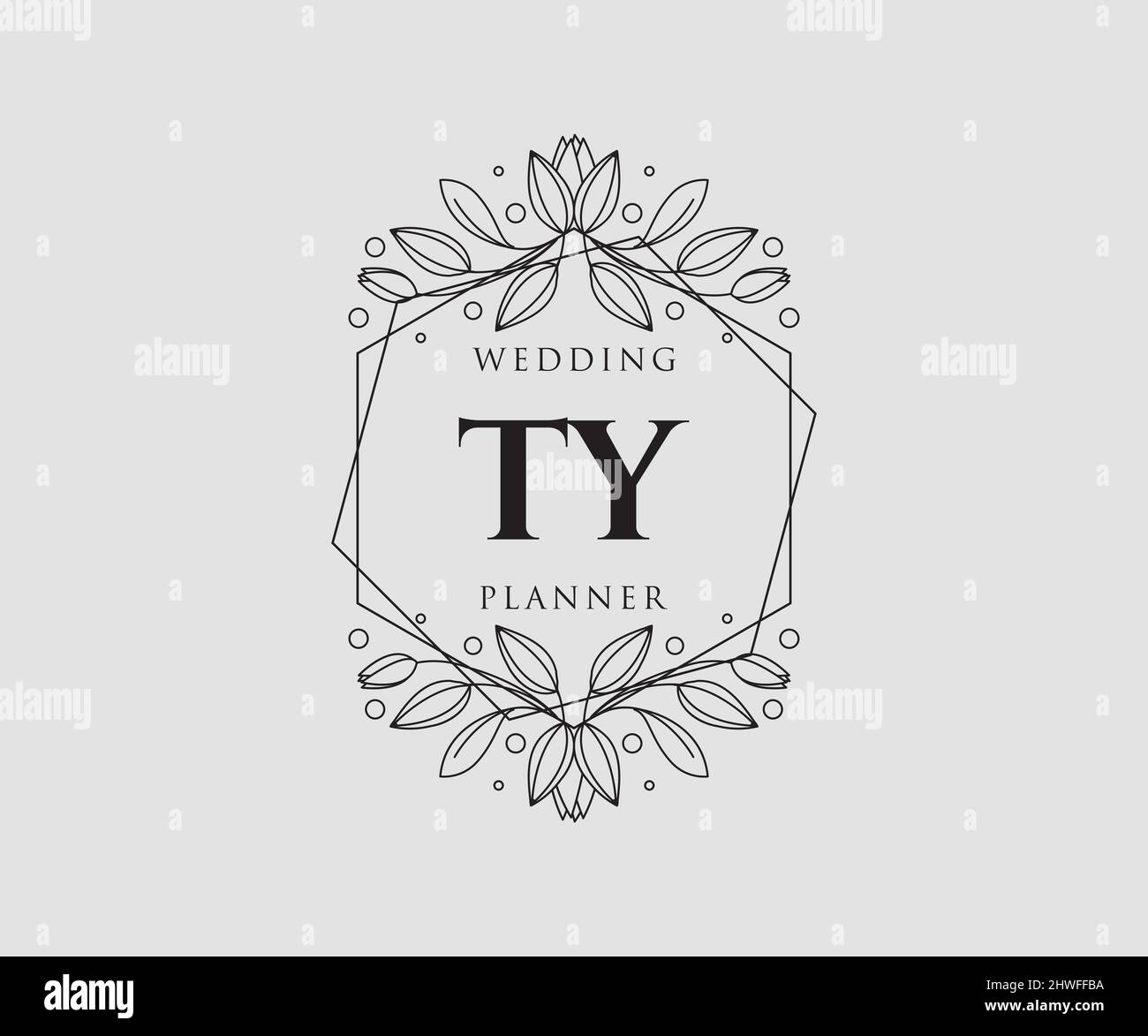 TY Initials letter Wedding monogram logos collection, hand drawn modern ...