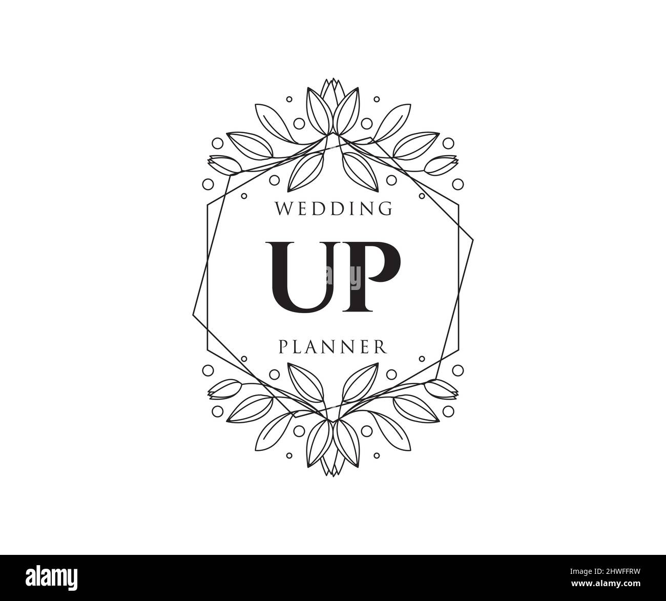 UP Initials letter Wedding monogram logos collection, hand drawn modern ...