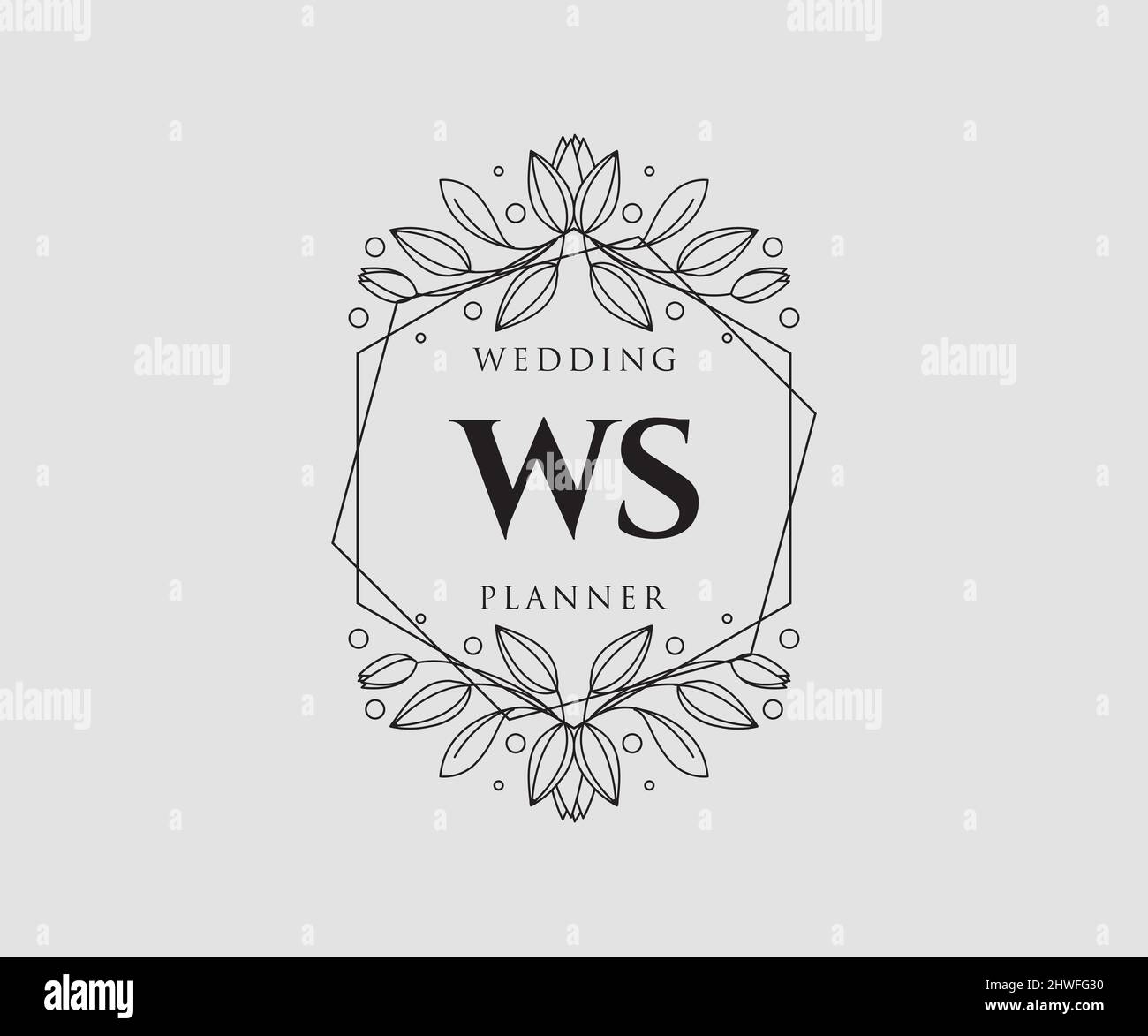 WS Initials letter Wedding monogram logos collection, hand drawn modern ...