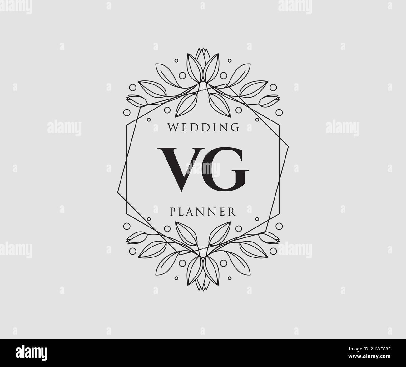 VG Initials letter Wedding monogram logos collection, hand drawn modern ...