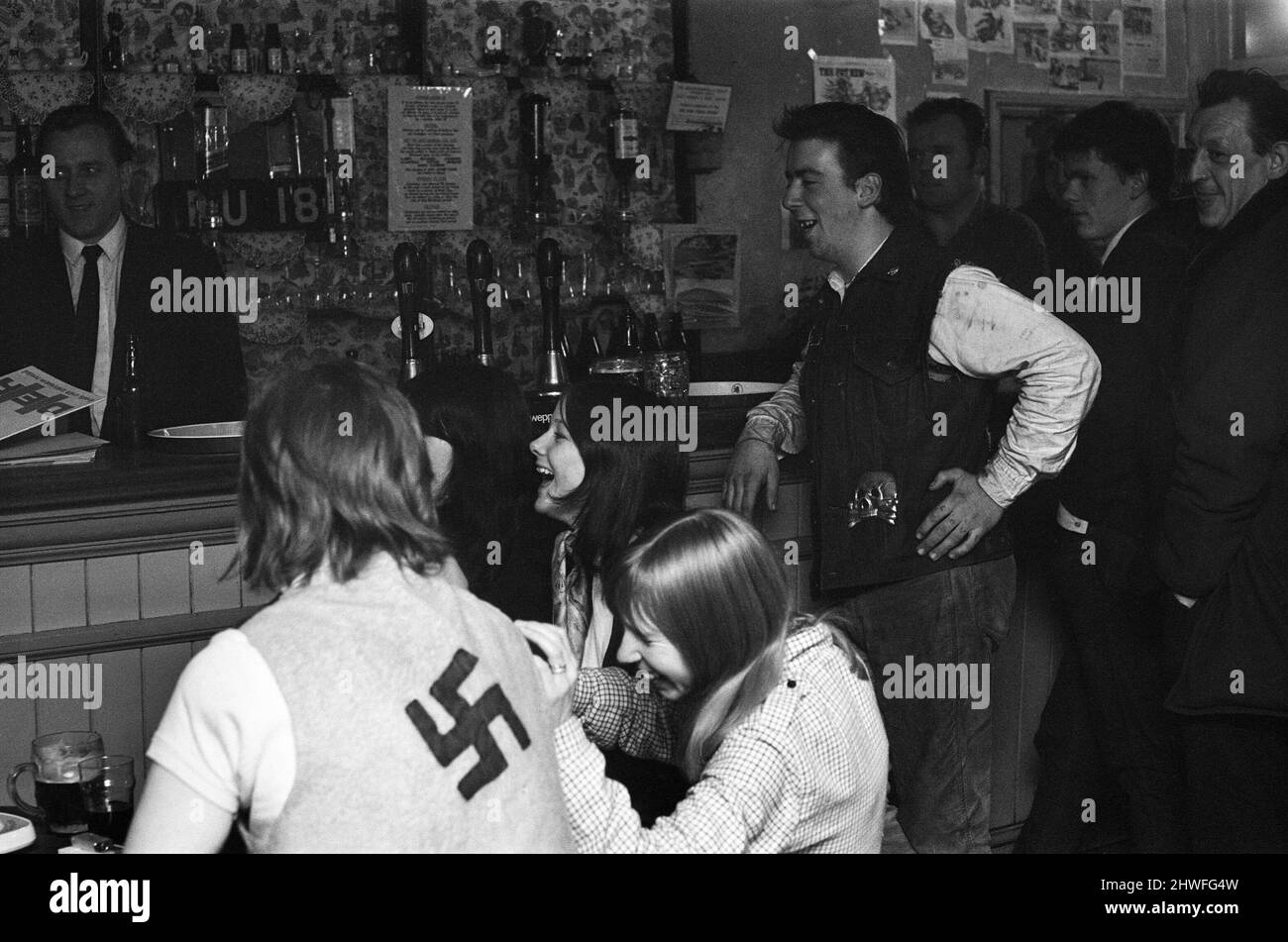 The Oddfellows Arms, Oldbury. Customers, including some Hells Angels ...