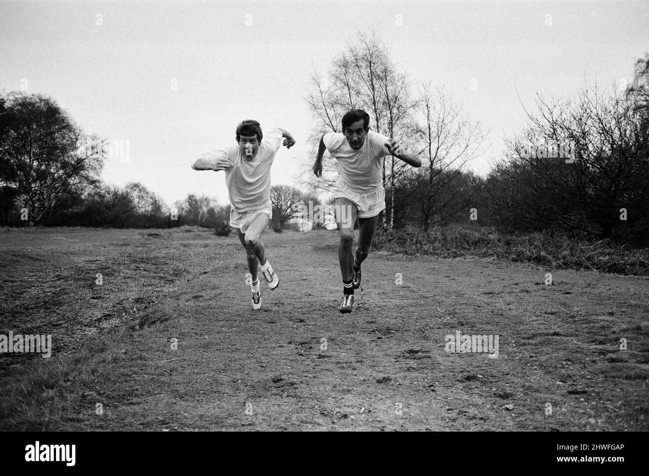 Actor Michael Crawford training with Olympic athlete Gordon Pirie for ...
