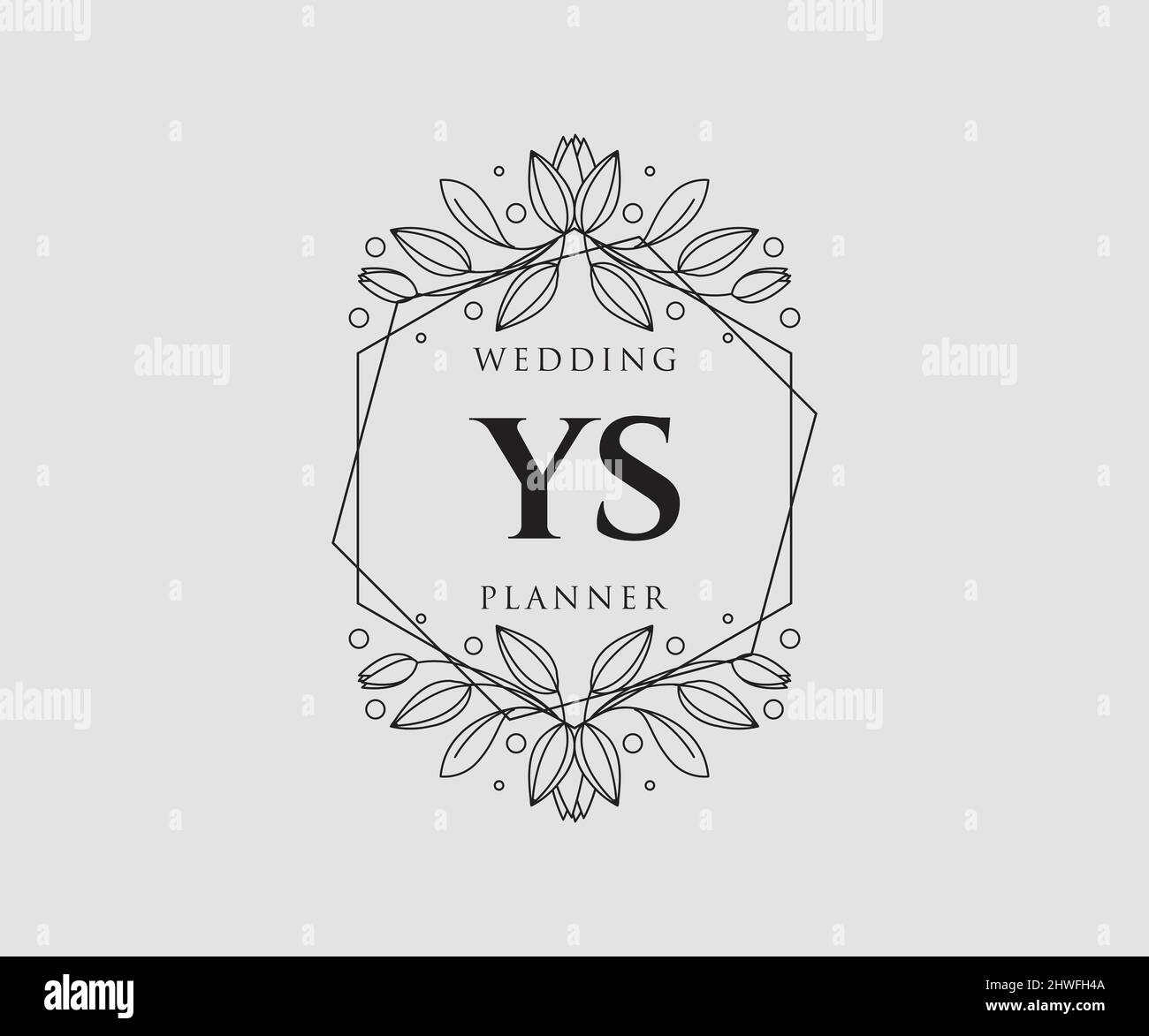 YS Initials letter Wedding monogram logos collection, hand drawn modern minimalistic and floral ...