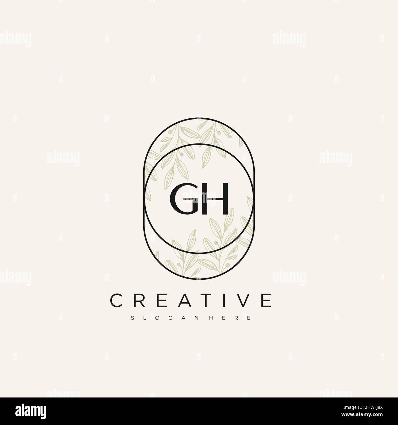 GH Initial Letter Flower Logo Template Vector premium vector Stock ...
