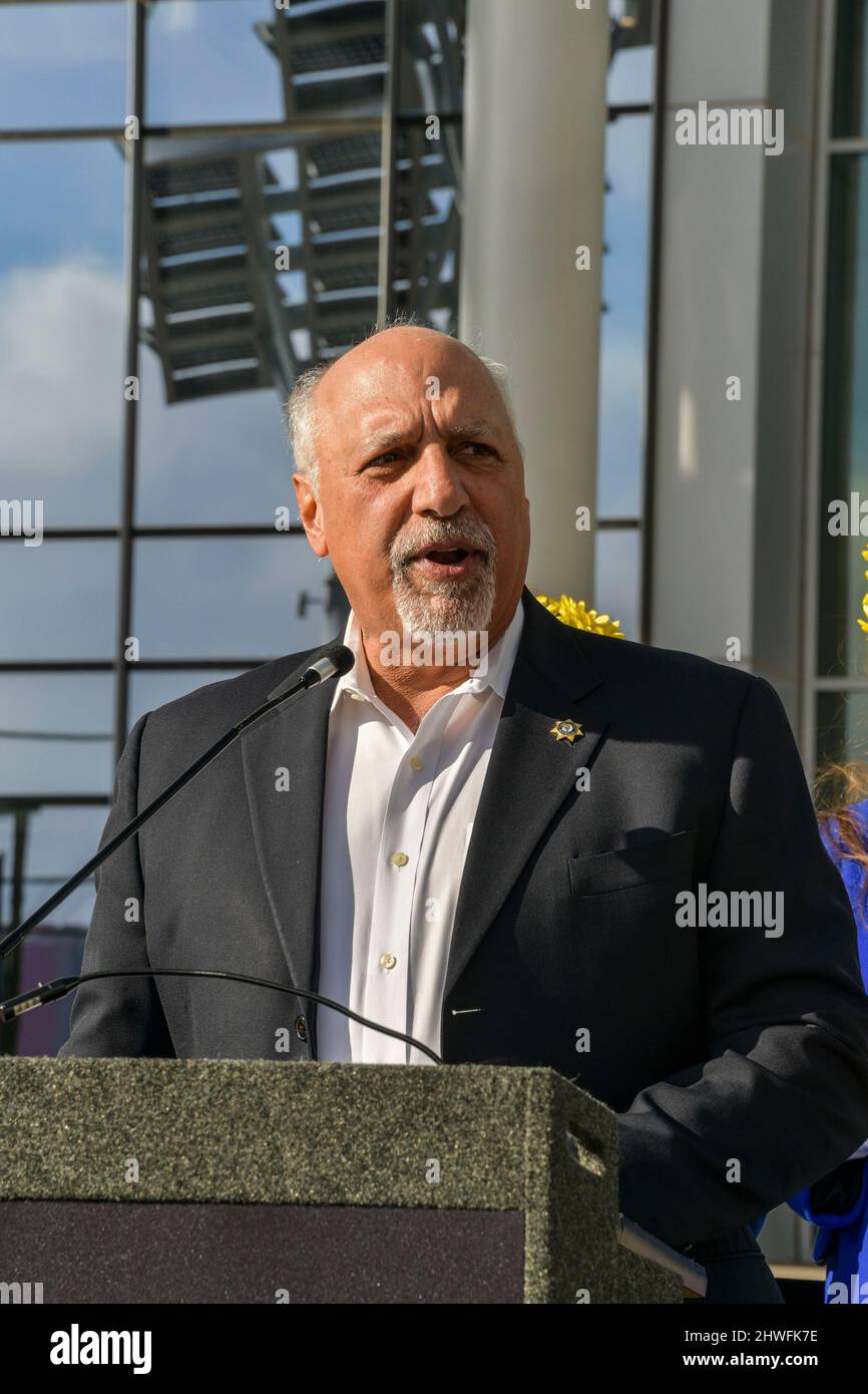 Las Vegas, NV - : Stavros Anthony speaking at the Rally for Peace in ...